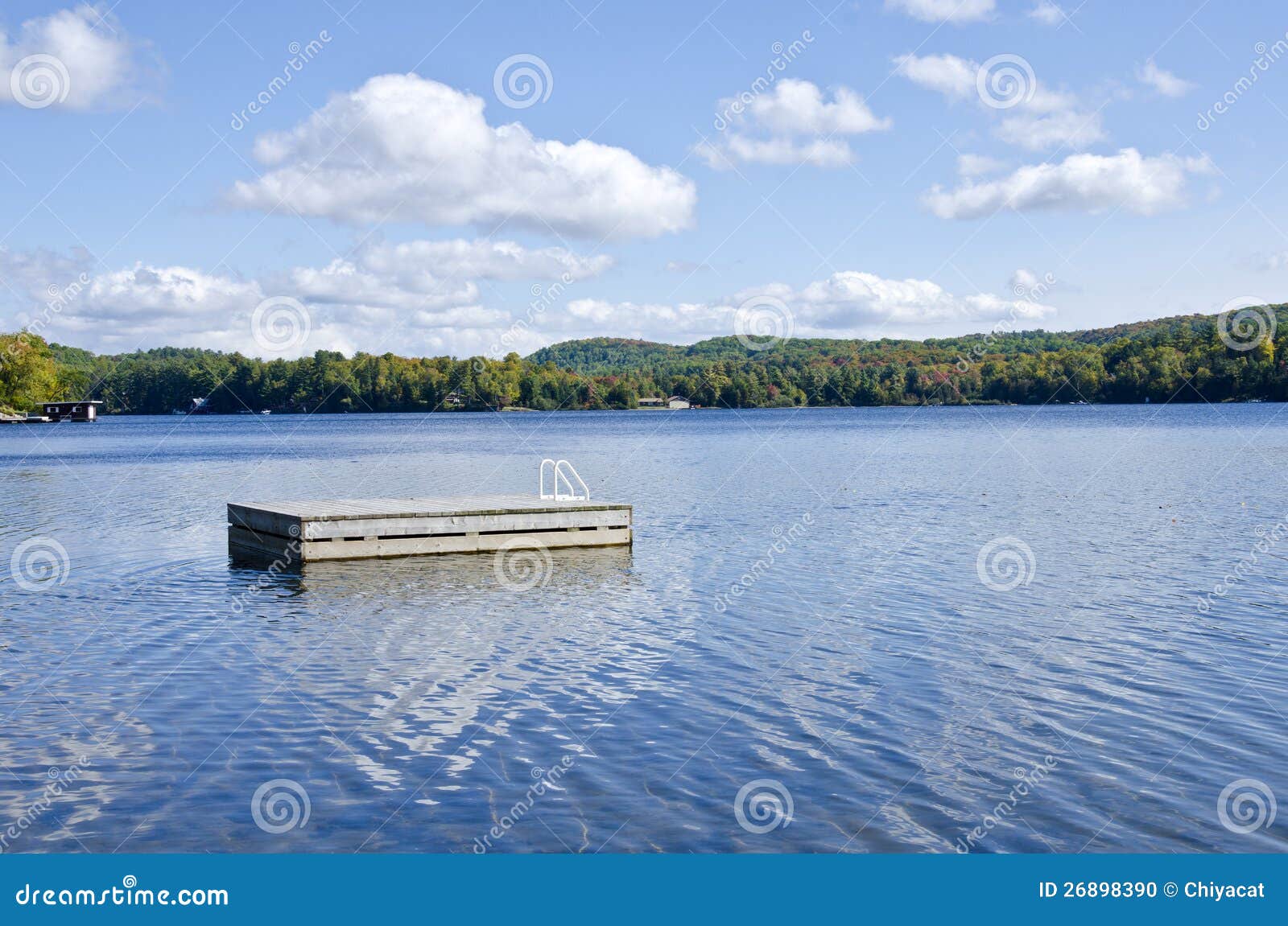 Floating Platform on a Lake #2 Stock Photo - Image of cottages, board ...