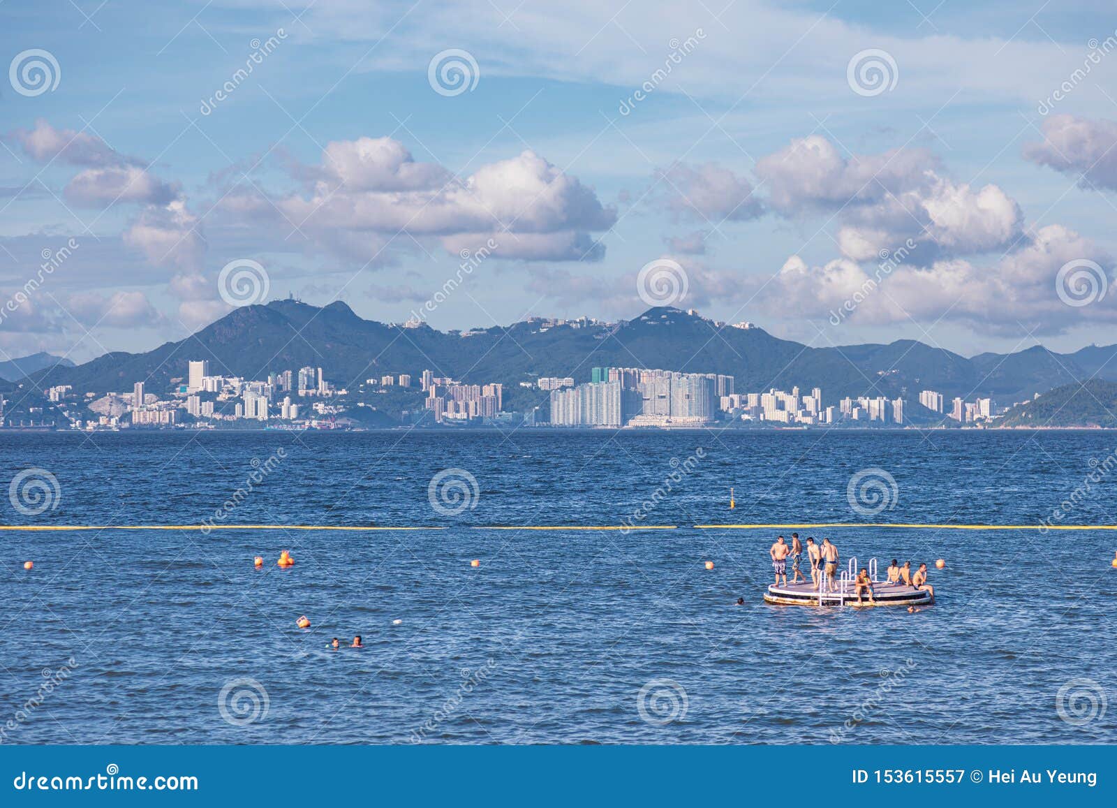 Floating Platform in Swim Area of a Beach, Summer, Hong Kong Editorial ...