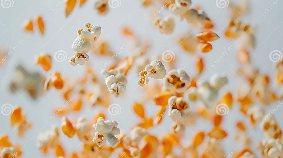 Floating Popcorn Delight stock photo. Image of popcorn - 312428894