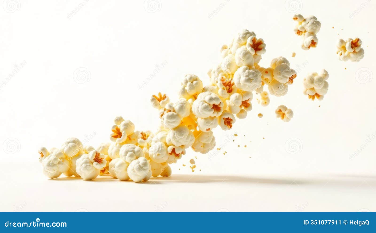 Floating Popcorn Explosion with Dynamic Kernels on White Background ...