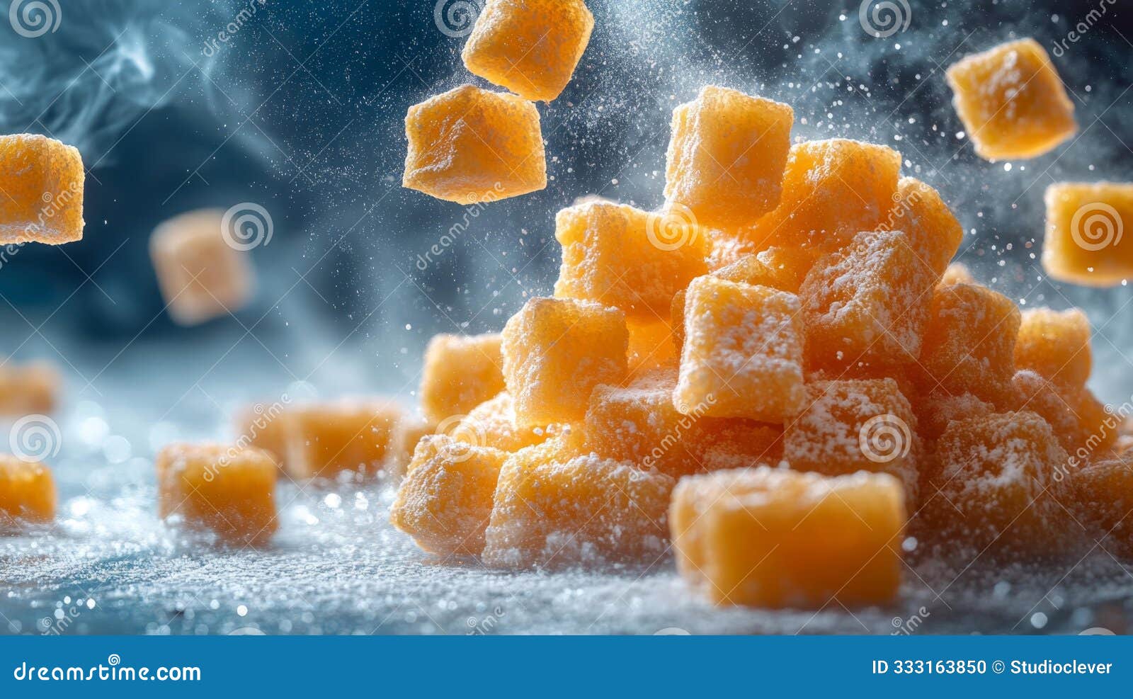 Floating Powdered Sugar Cubes: Sweet Explosion Generative AI Stock ...