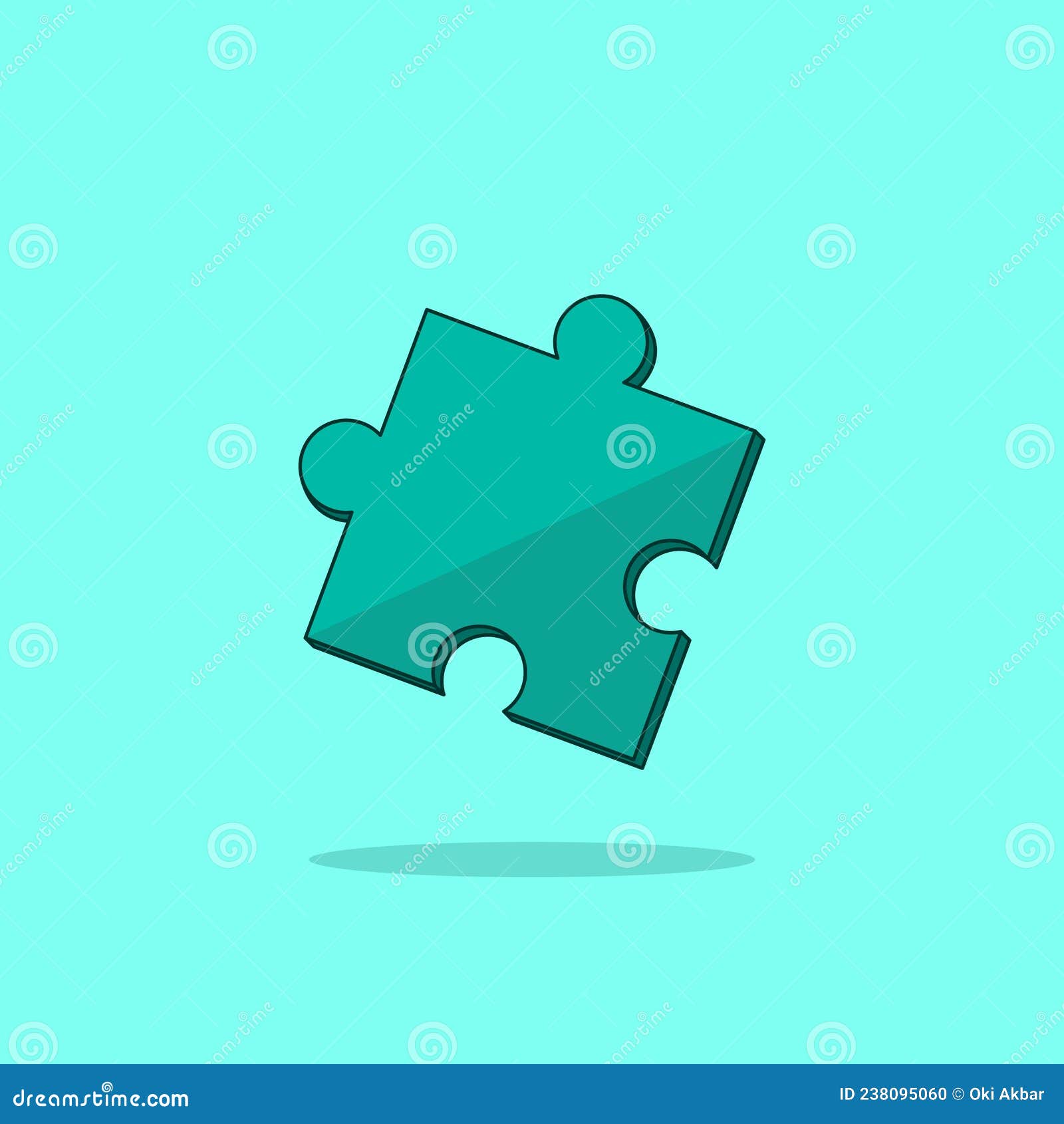 Floating Puzzle Cartoon Style Icon Illustration Stock Vector ...