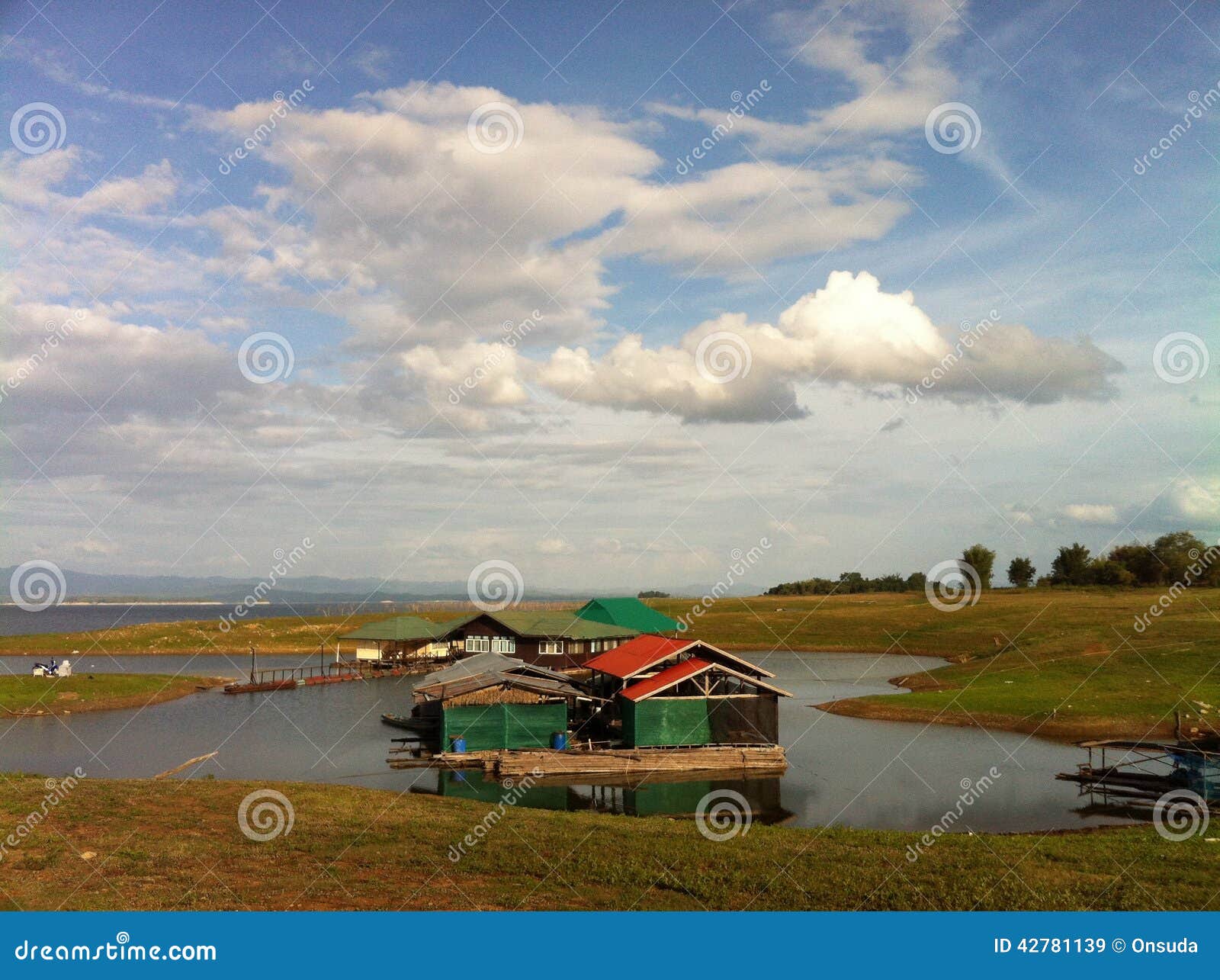 Floating Raft In Dam Royalty-Free Stock Photography | CartoonDealer.com ...