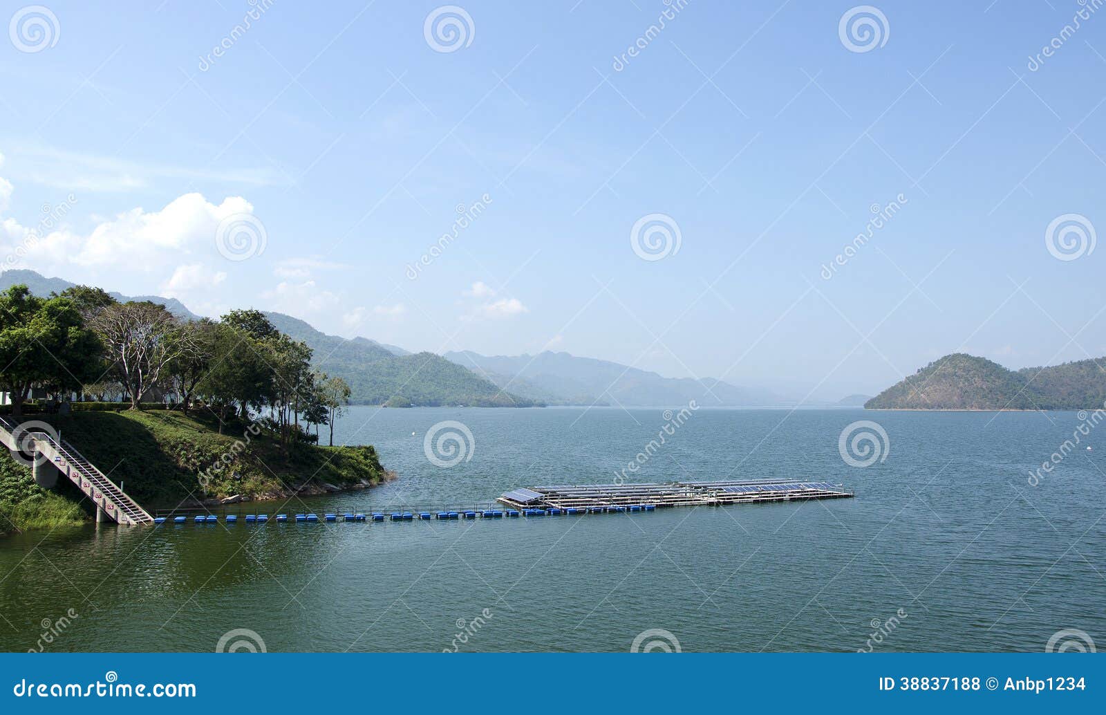 Floating Raft House On River With Foggy Background. Stock Image ...