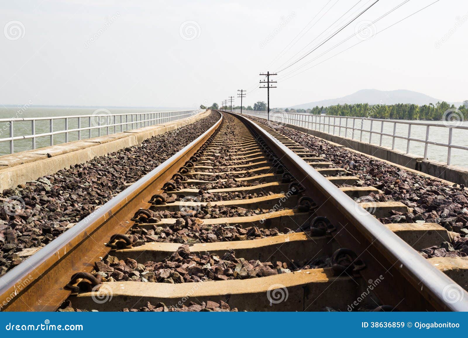Floating Railroad at PaSak Chonlasit Dam Stock Image - Image of ...