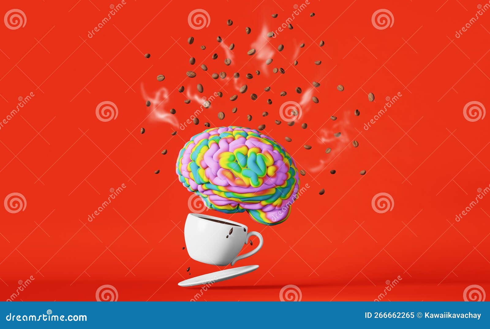 Floating Rainbow Human Brain Steaming Coffee Beans Explosion Porcelain ...