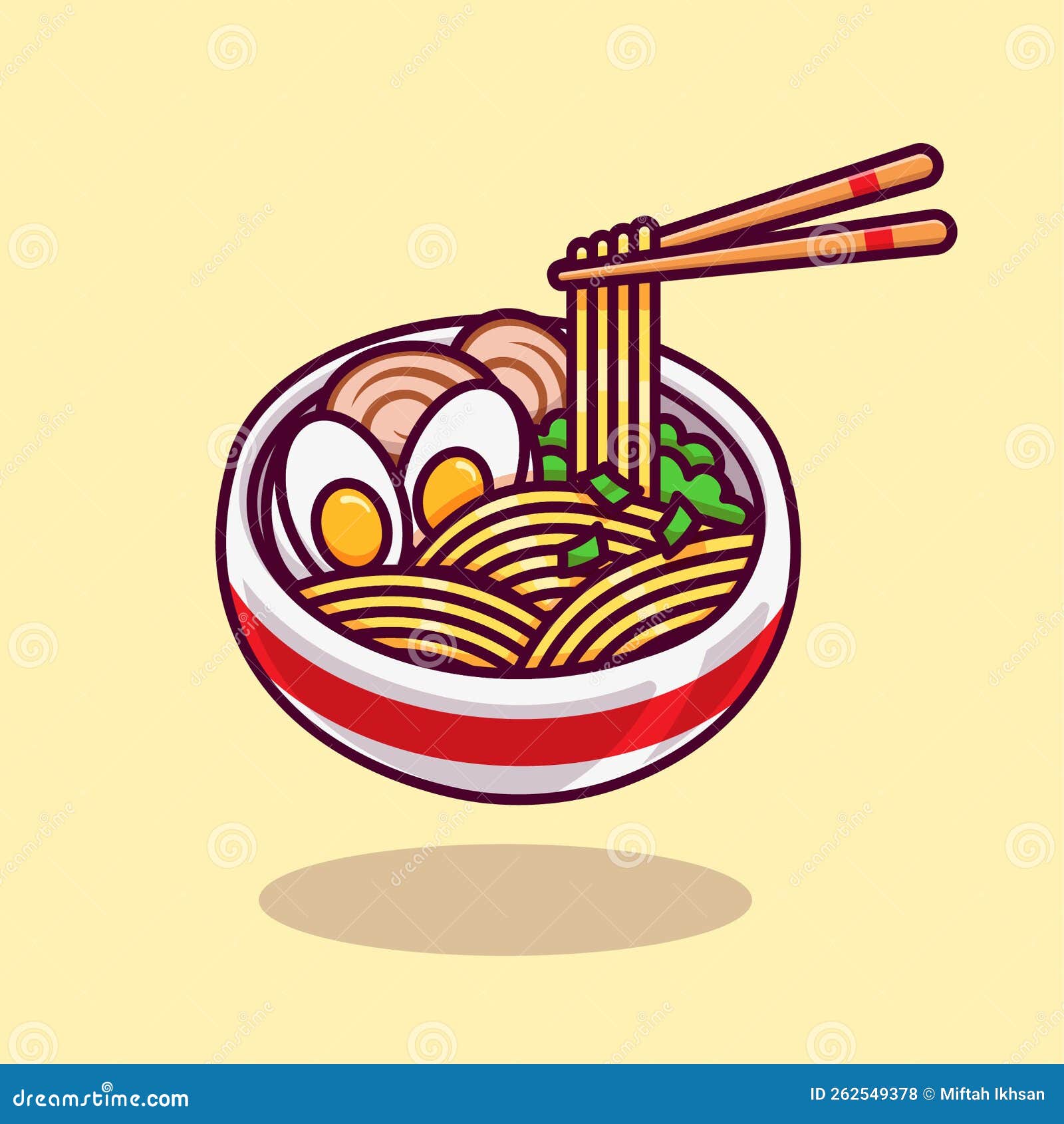 Ramen cartoon vector stock vector. Illustration of ramen - 262549378