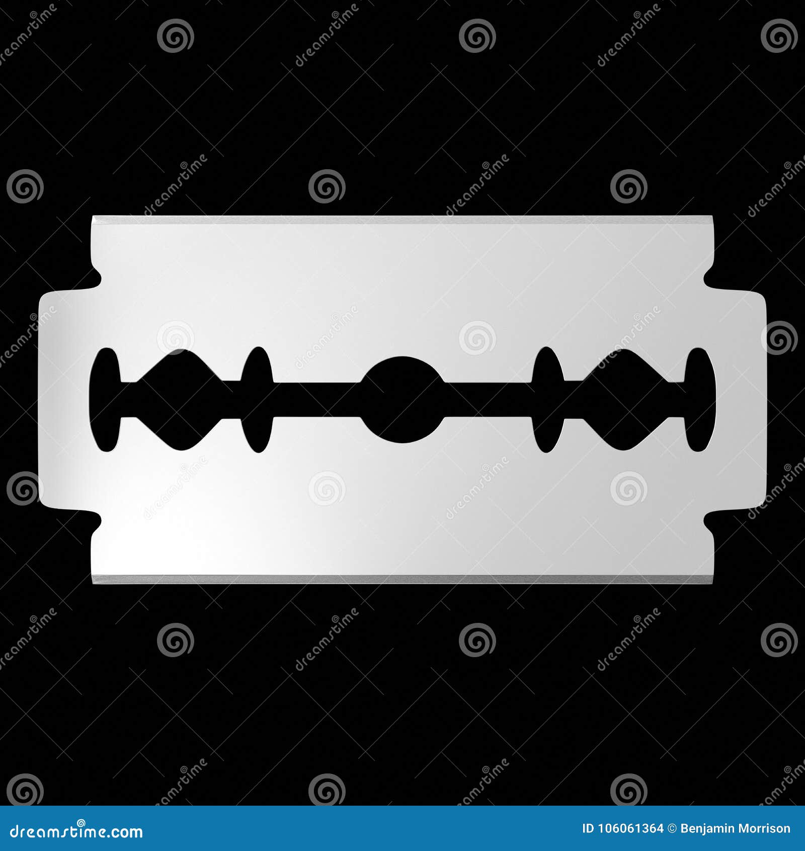 Isolated Floating Razor Blade On A Black Background Stock Photo ...