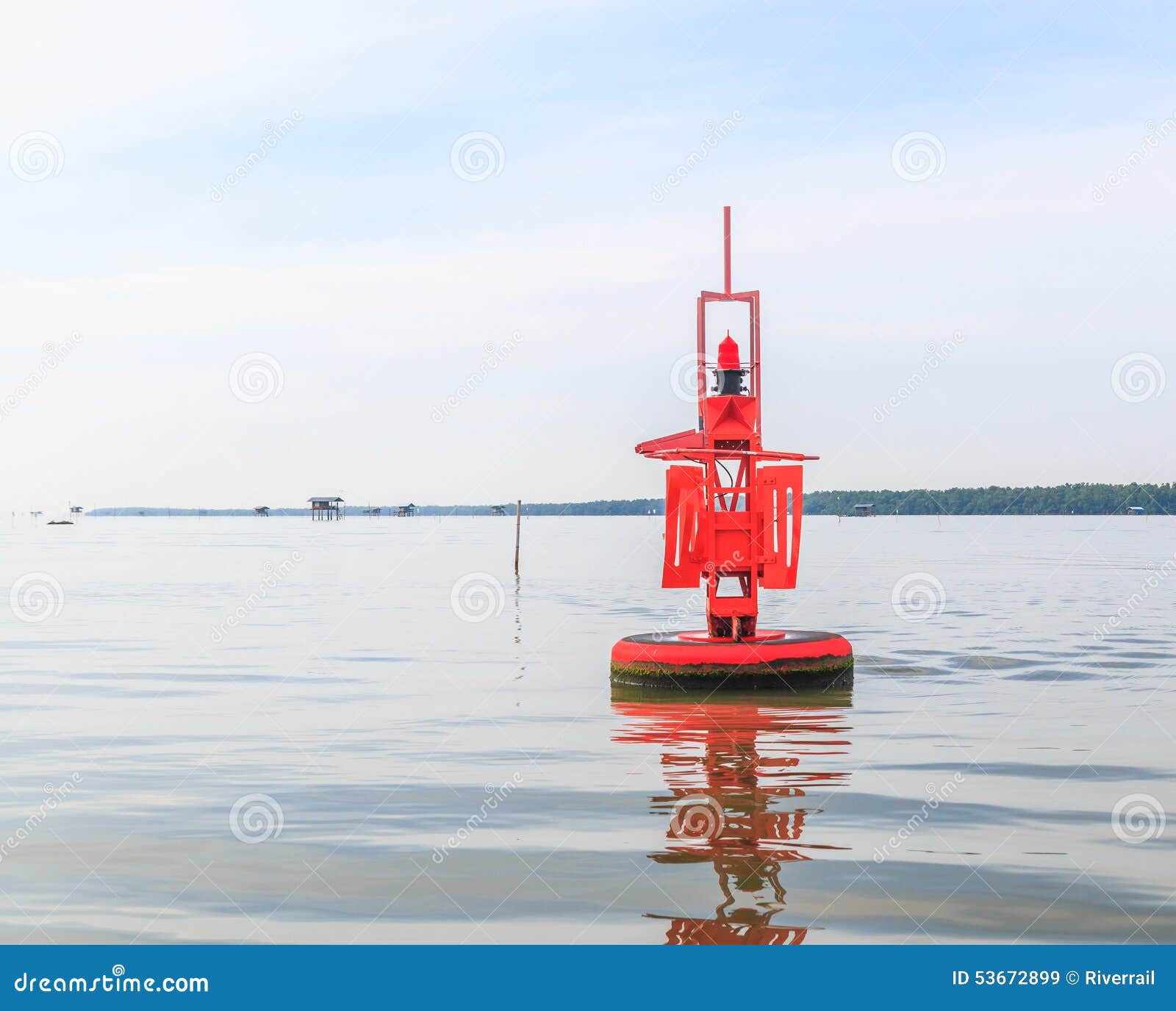 Floating Red Beacon in the Ocean Stock Image - Image of danger ...