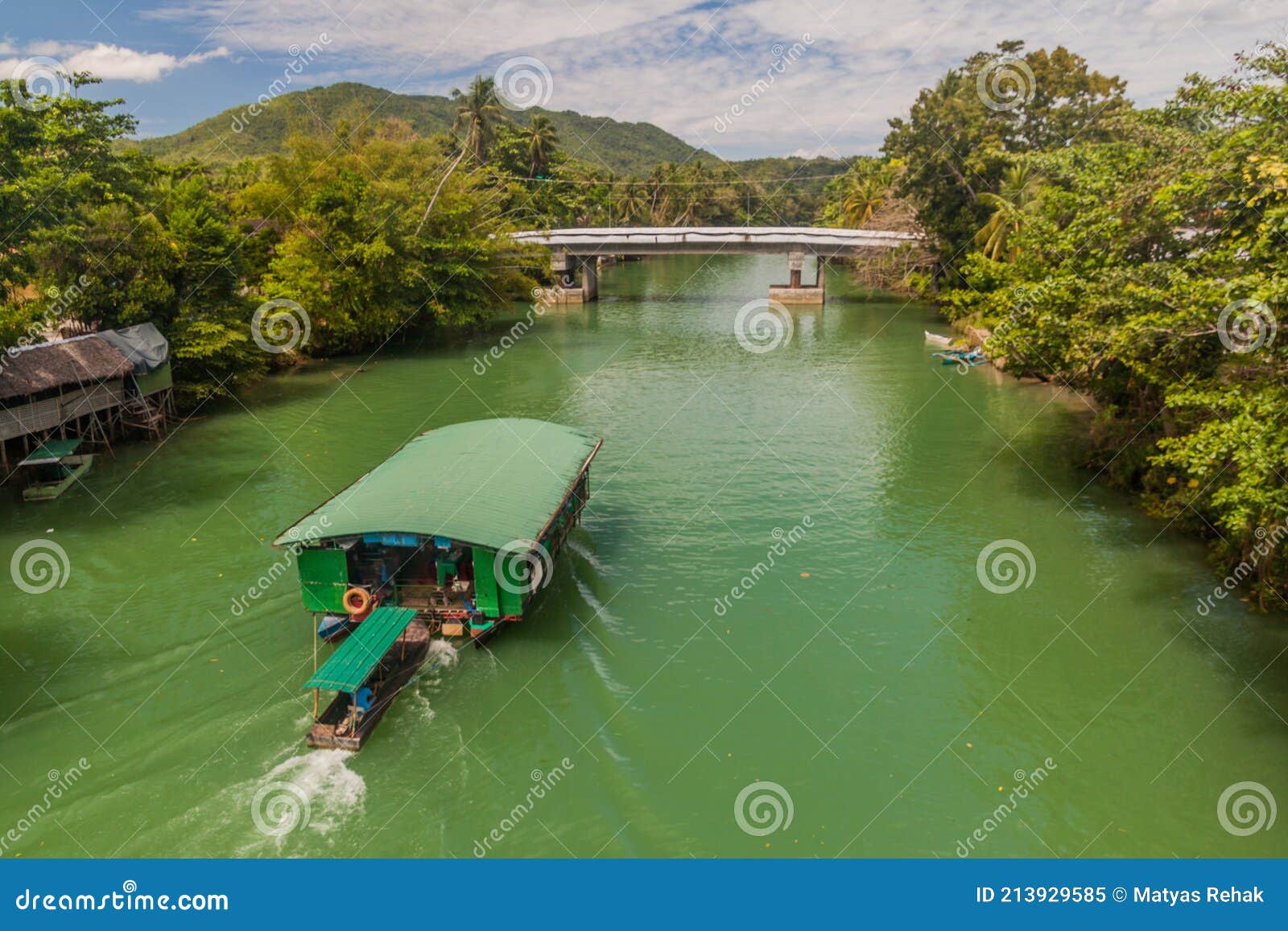 Floating Restaurant at Loboc River, Bohol Island, Philippine Stock ...