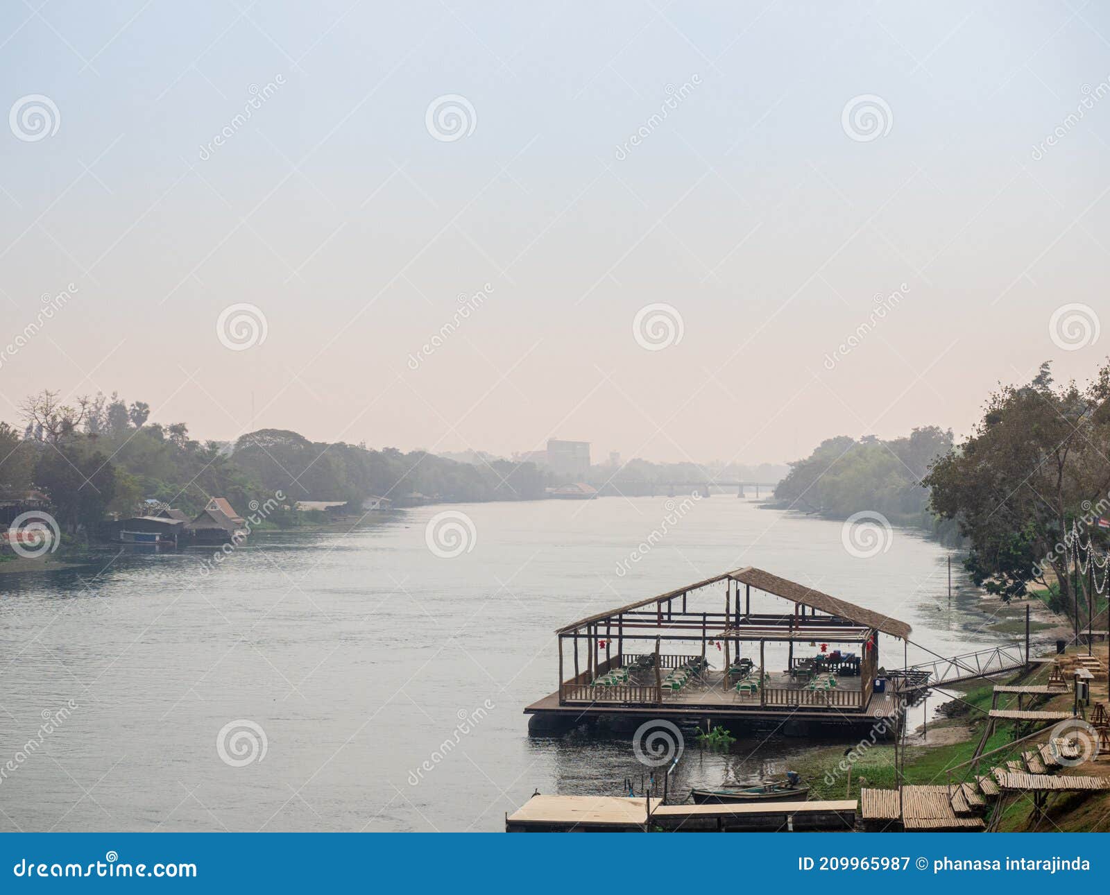 Floating Restaurant Raft for Tourists and Commuters on the Kwai River ...