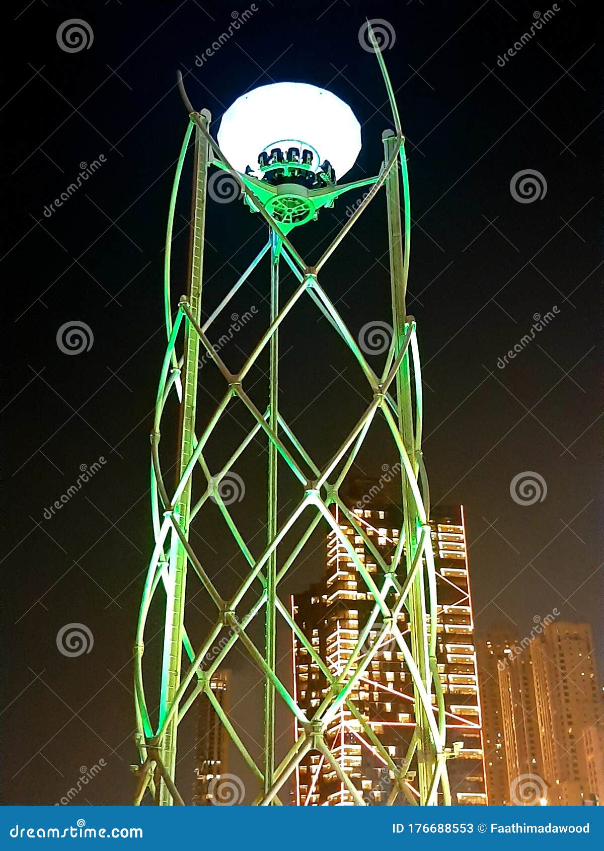 Floating Restaurant Structure in Dubai, United Arab Emirates. Stock ...