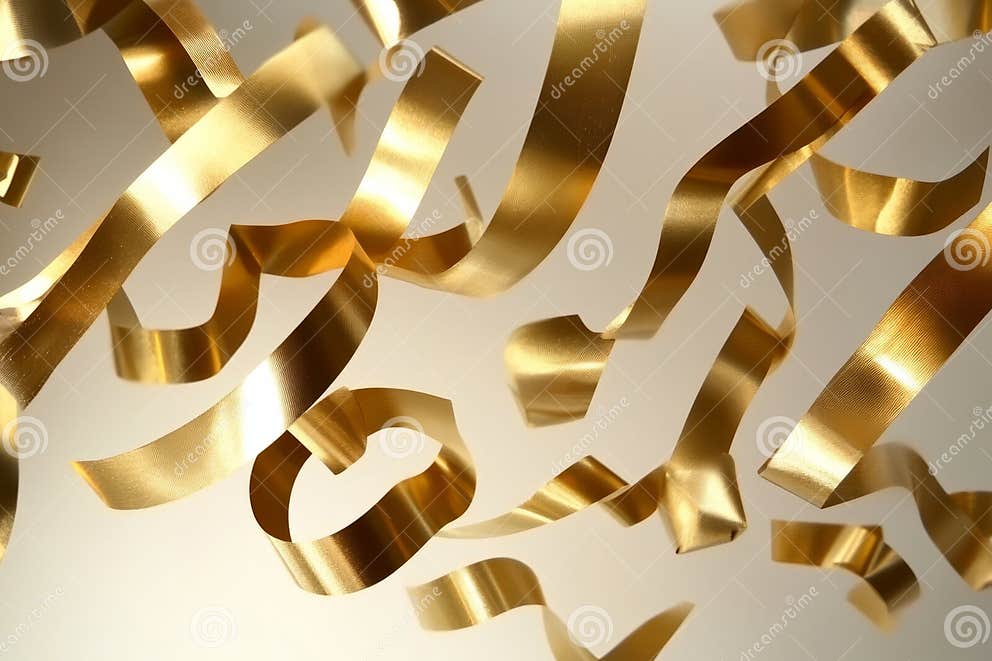 Floating Ribbons in Gold, Looping Seamlessly, Producing a Dynamic and ...