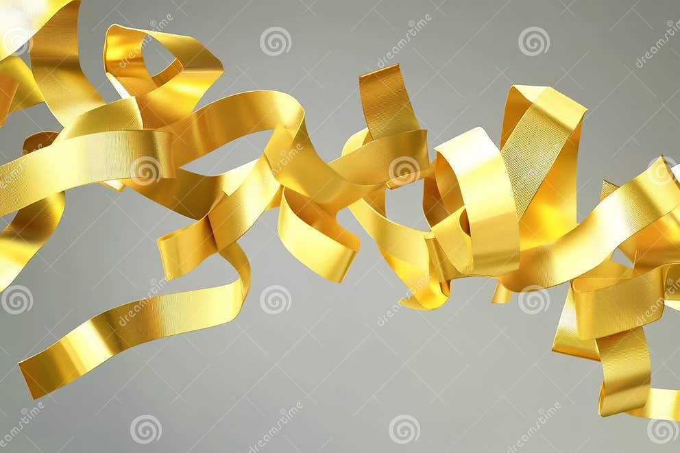 Floating Ribbons in Gold, Looping Seamlessly, Producing a Dynamic and ...