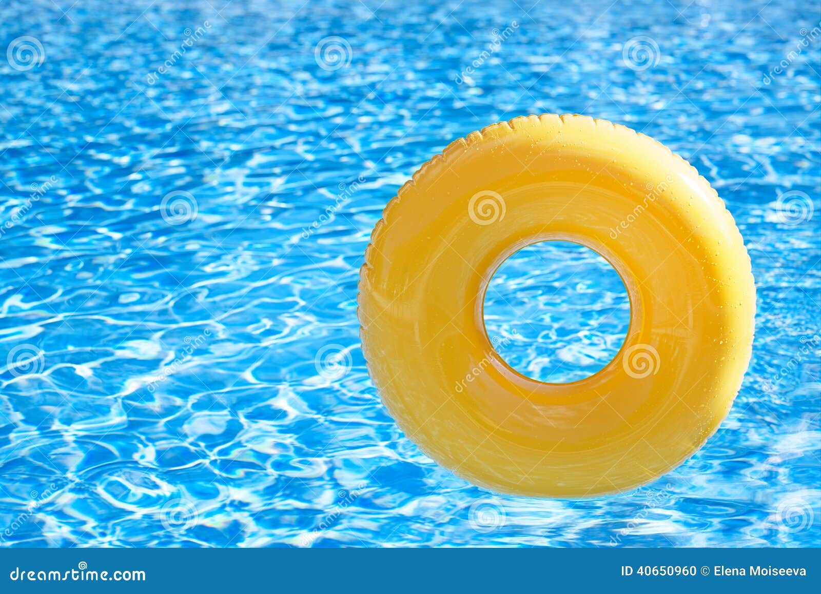 Floating Ring on Blue Water Swimpool with Waves Reflecting Stock Photo ...