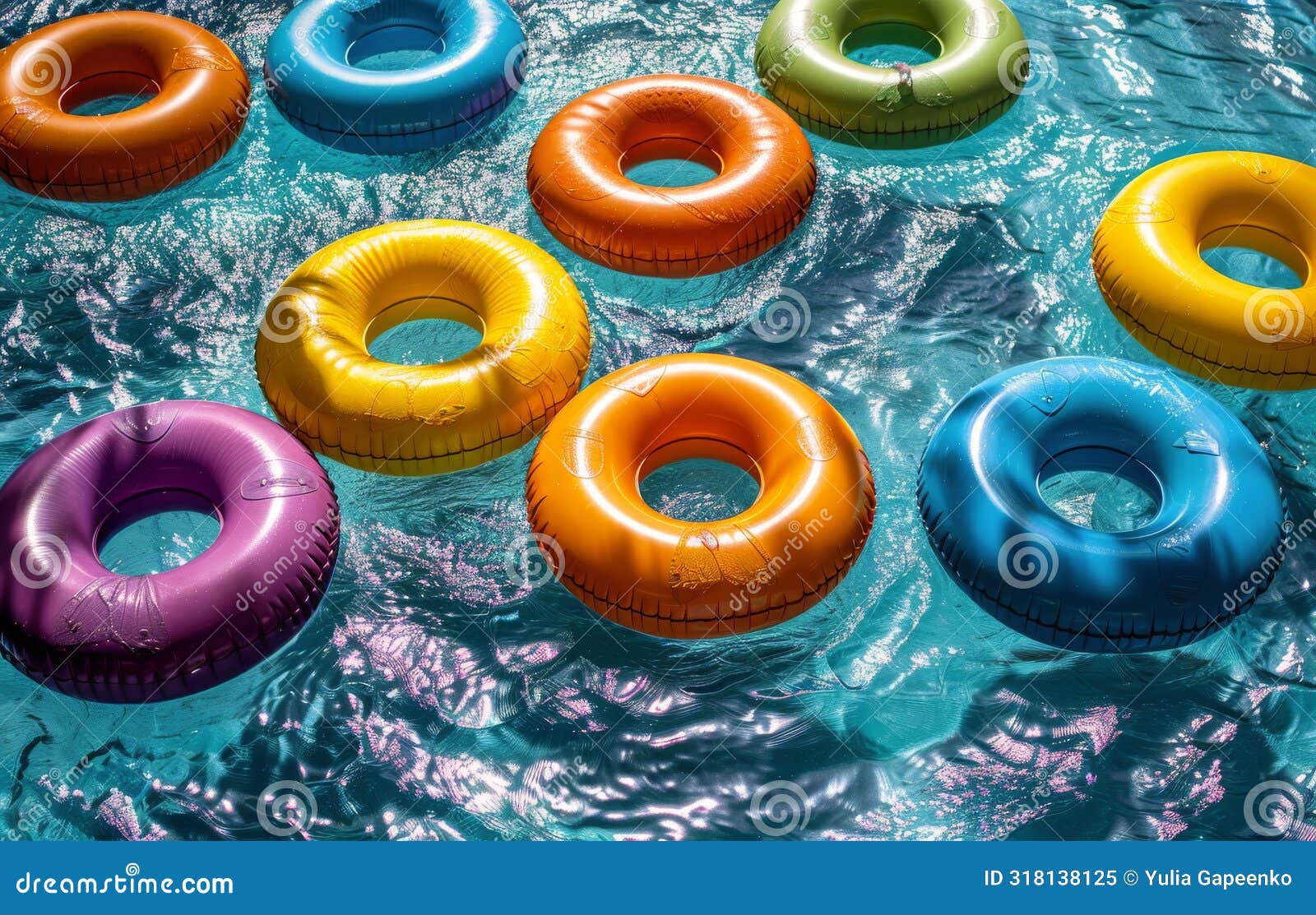 Floating Rings in Water stock image. Image of swimming - 318138125