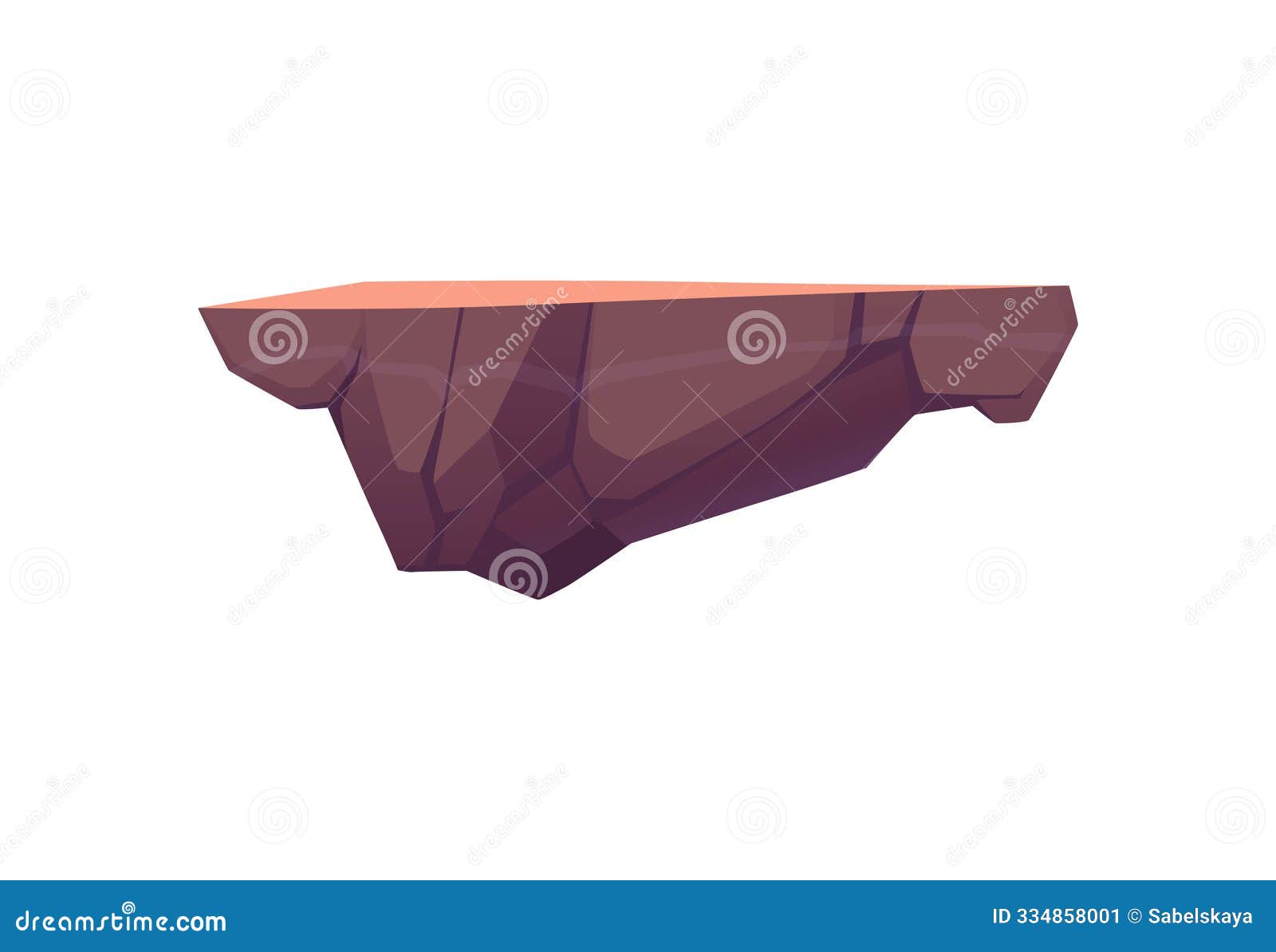 Floating Rock Platform Vector Illustration Stock Illustration ...