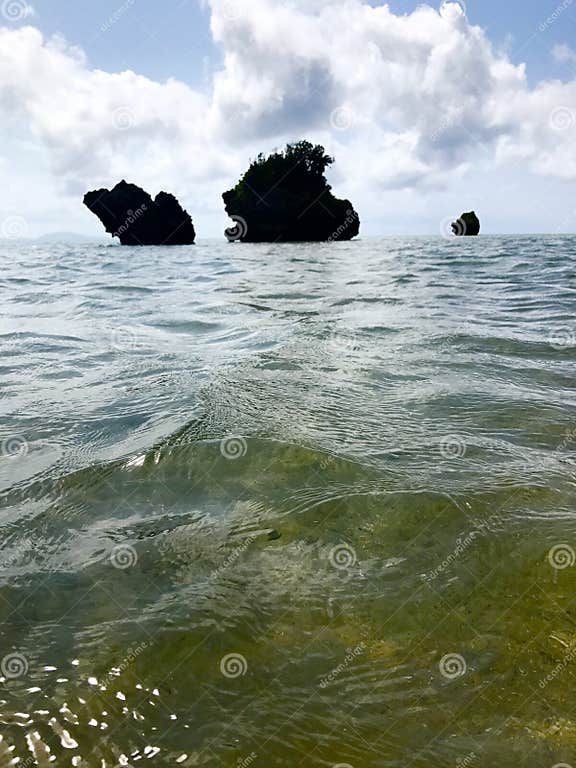 Floating rocks stock photo. Image of green, water, floating - 88558318