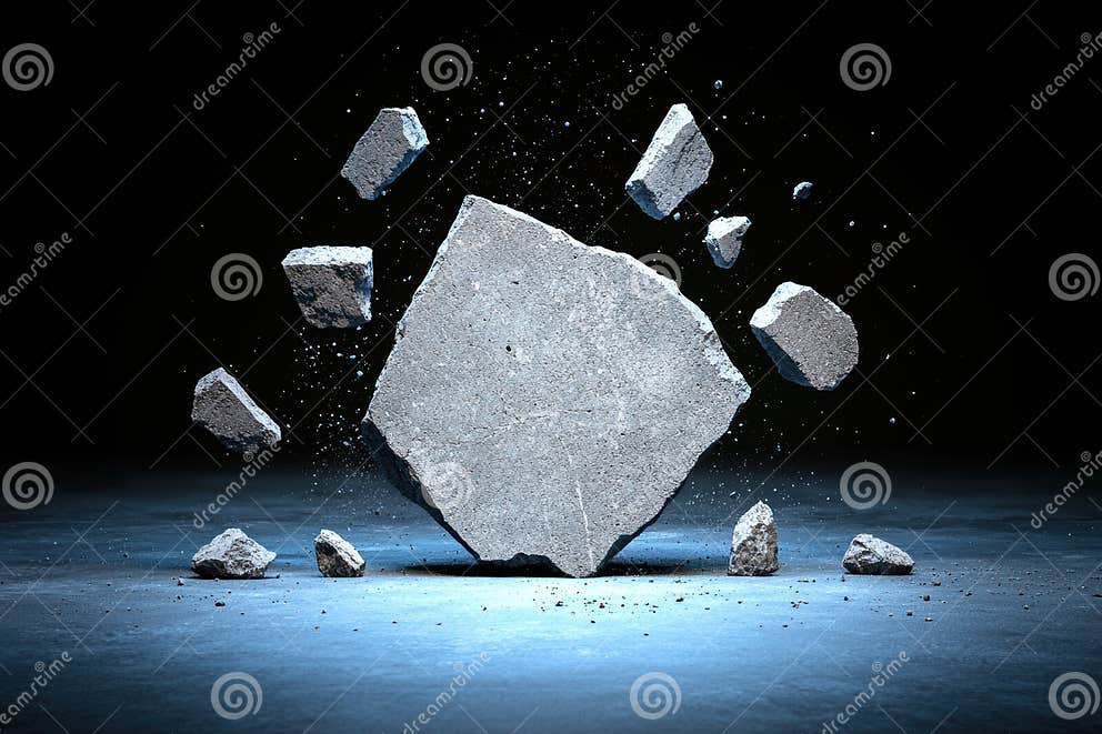 Floating rocks in space stock illustration. Illustration of floating ...
