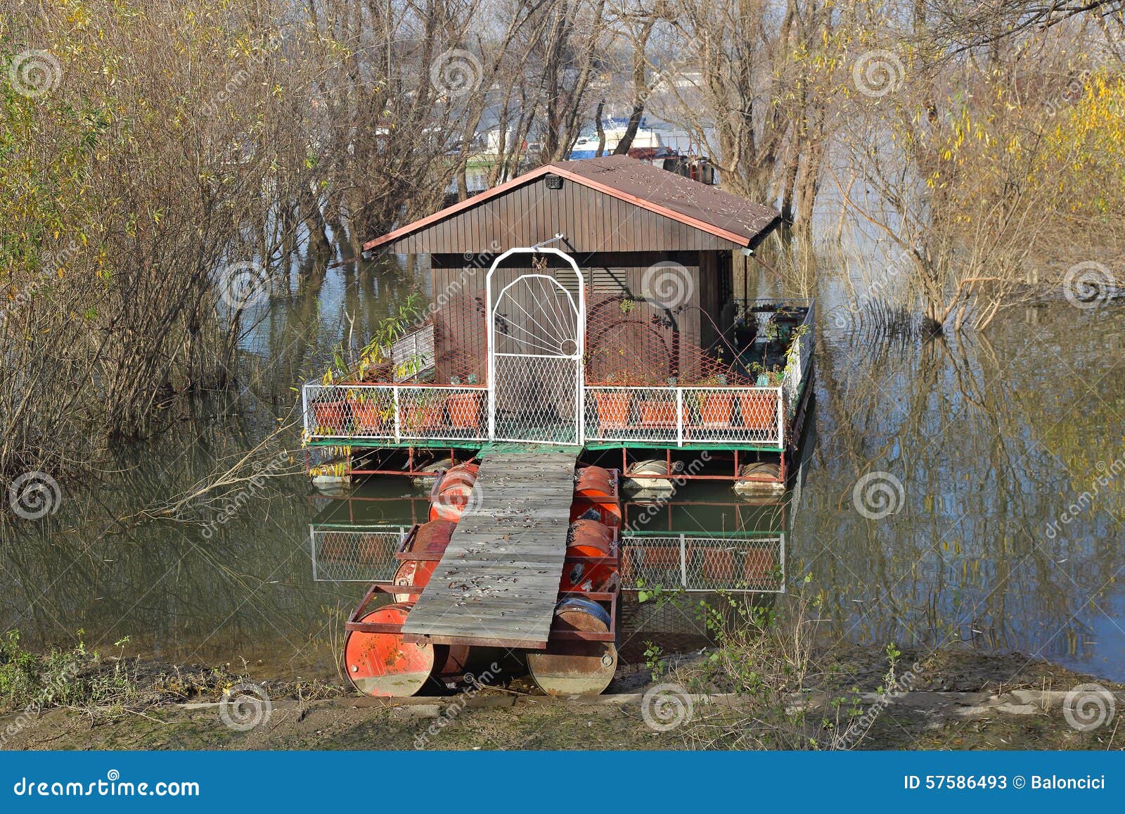 Floating Shack stock image. Image of pontoon, small, living - 57586493