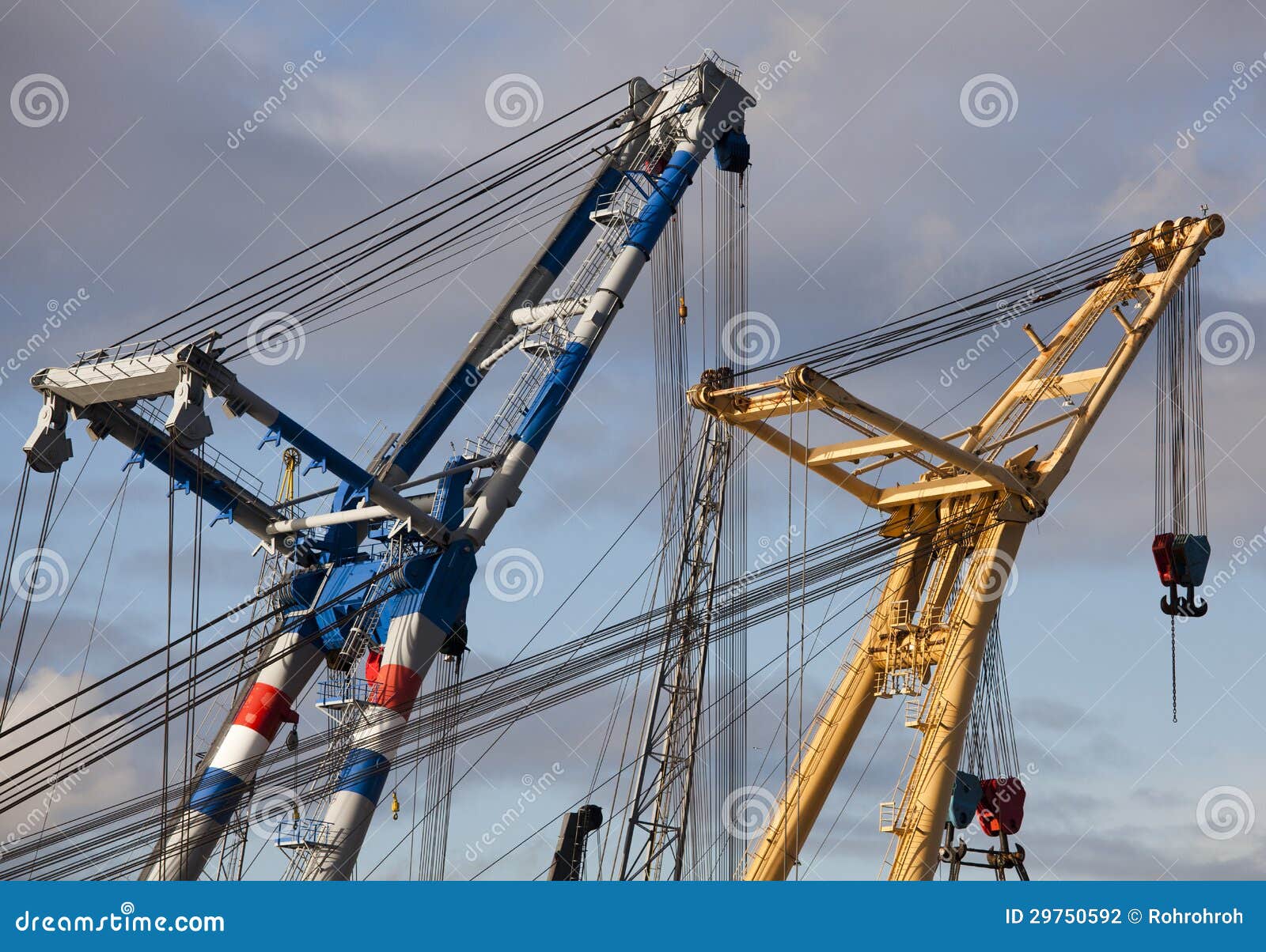 Floating sheerleg cranes stock photo. Image of crane - 29750592