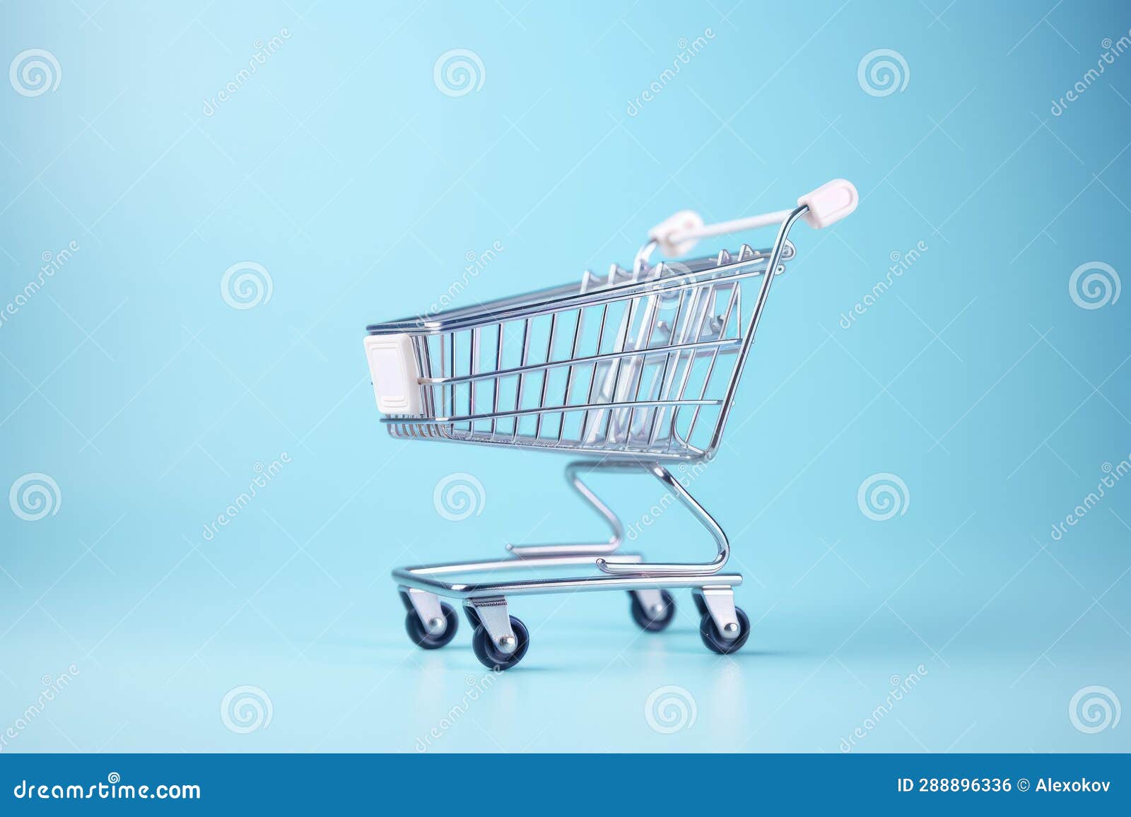 Floating Shopping Cart on Solid Light Background AI Generated Stock ...