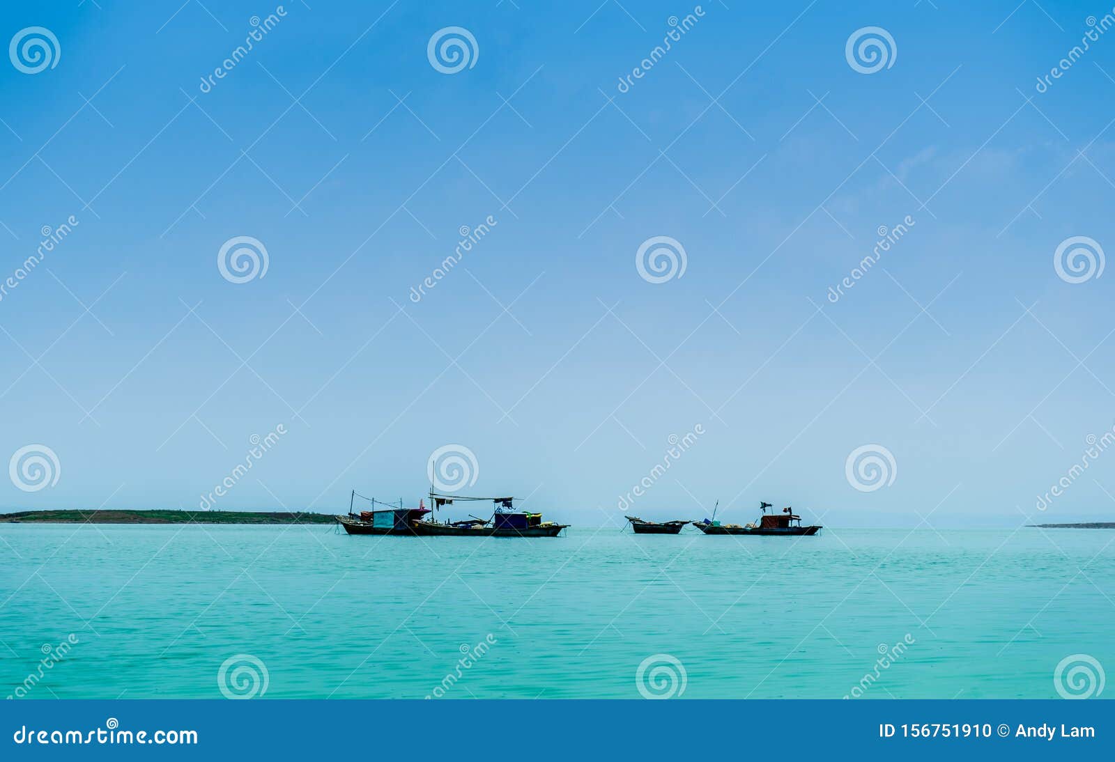 Small ship on the ocean stock photo. Image of blue, ocean - 156751910