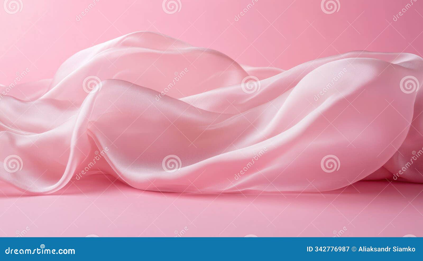Floating Silk Fabric in Studio with Pink Background for Beauty Setup ...