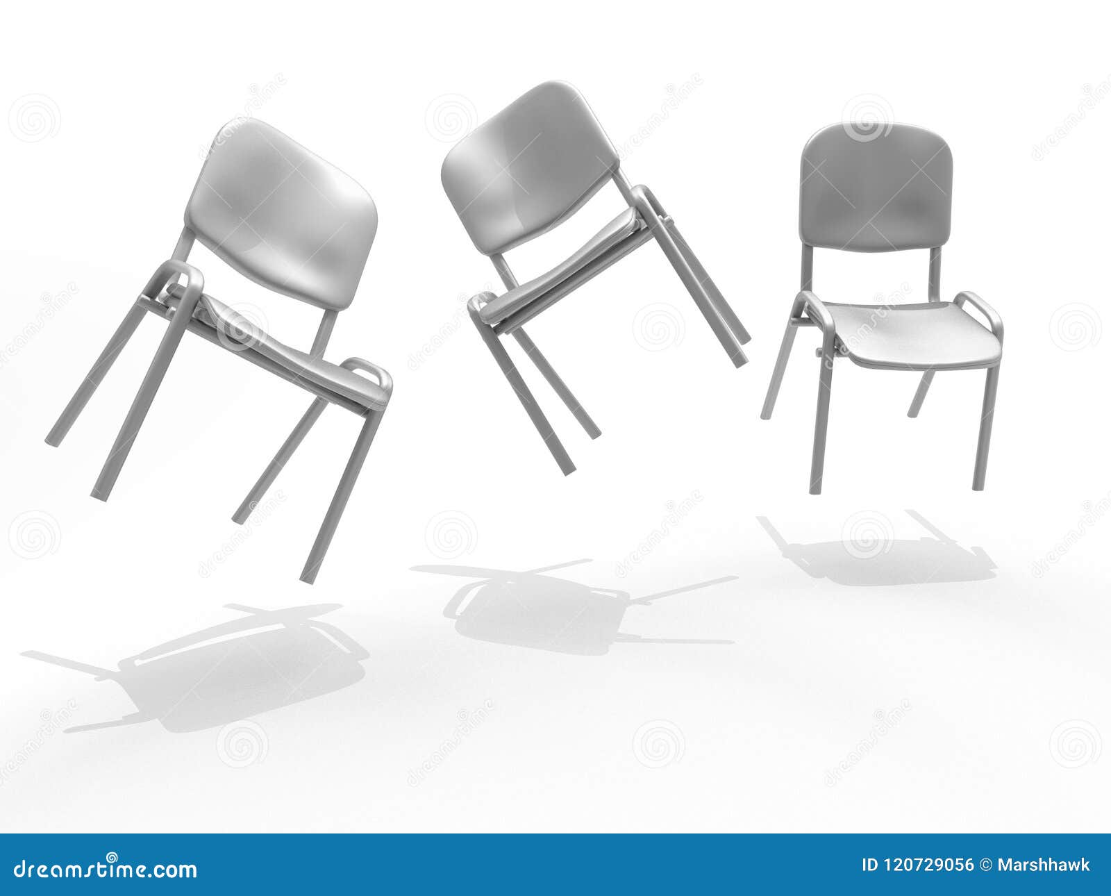 Floating silver chairs stock illustration. Illustration of chrome ...