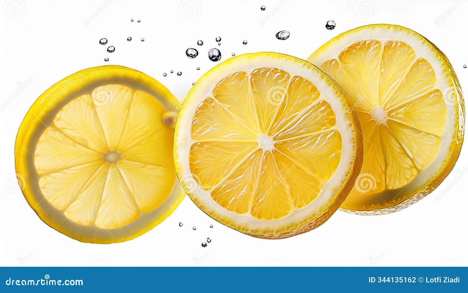 Floating Slices of Lemon Isolate on White Background PNG Stock ...