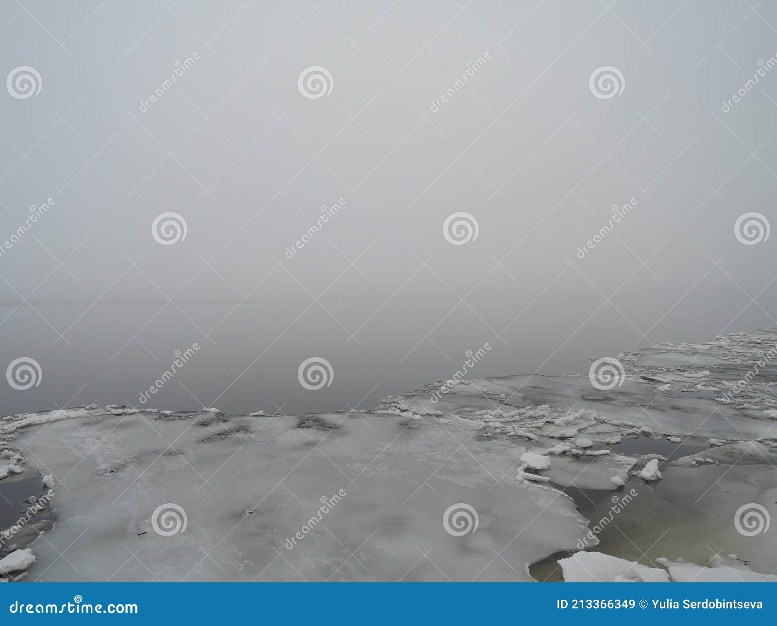 Floating Smelting Ice Snow Pieces on the River in Spring, Norwegian ...