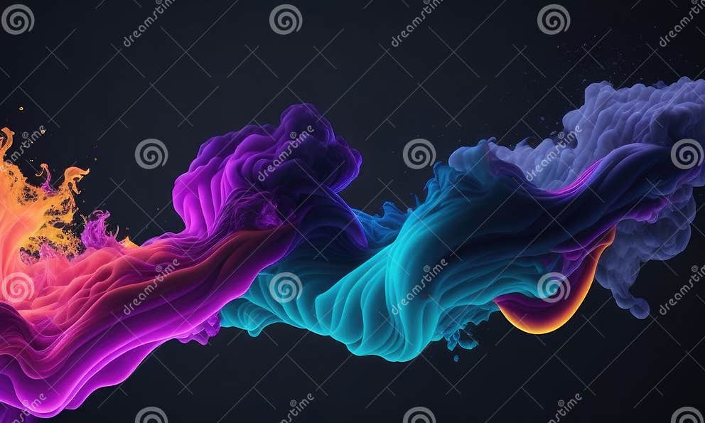 Floating Smoke Isolated on a Dark Background Stock Illustration ...