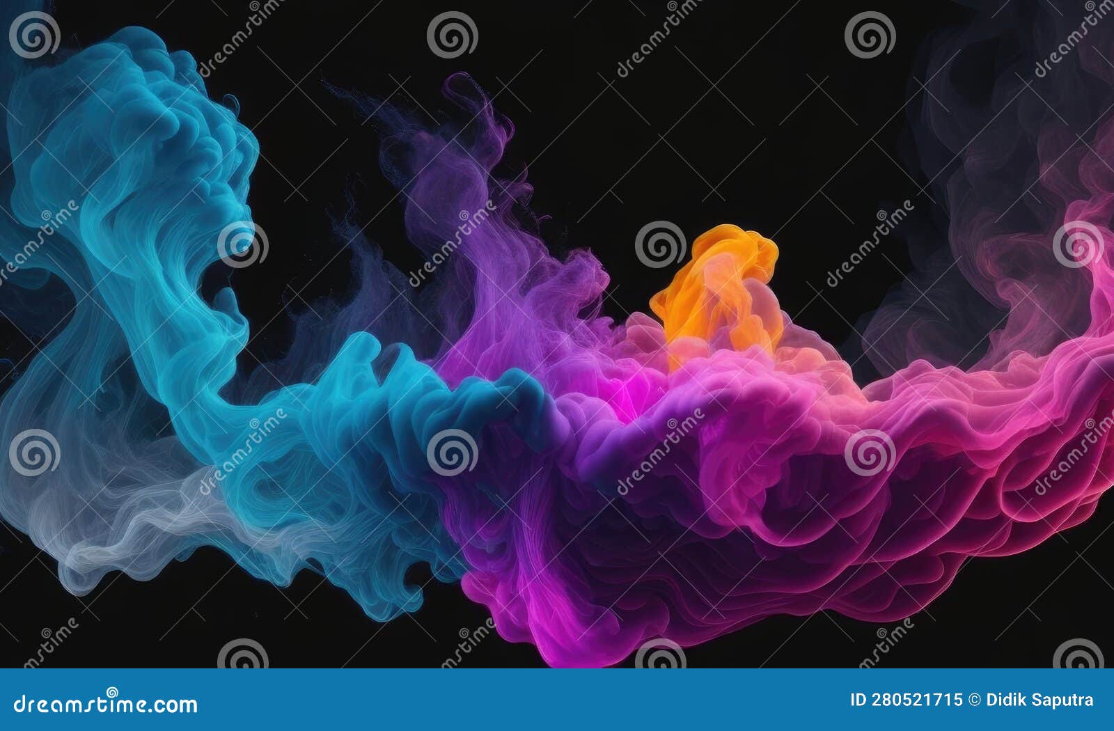 Floating Smoke Isolated on a Dark Background Stock Illustration ...