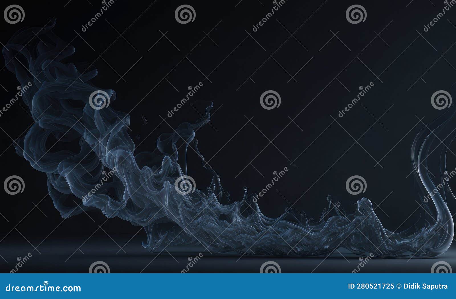 Floating Smoke Isolated on a Dark Background Stock Illustration ...