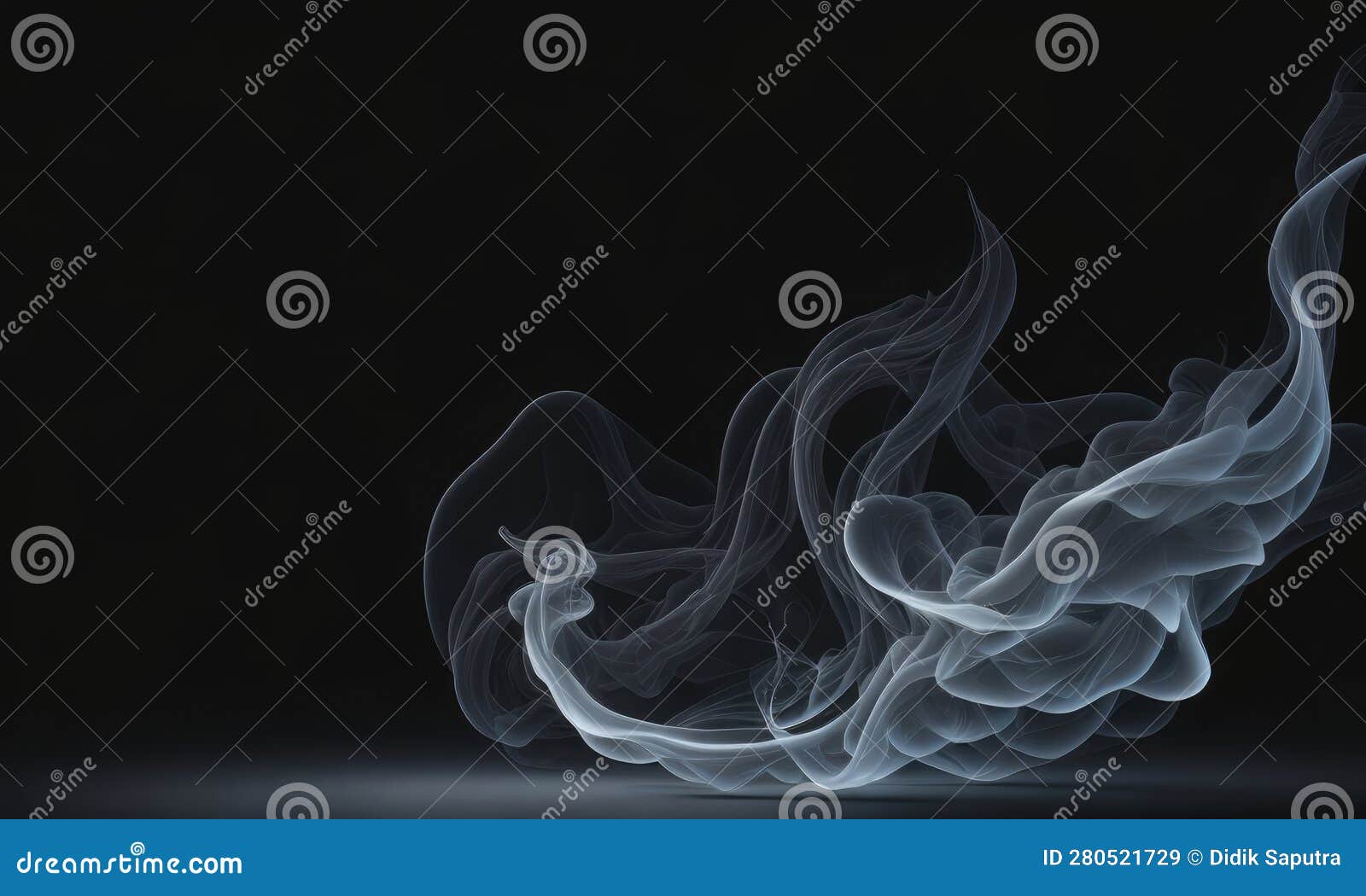 Floating Smoke Isolated on a Dark Background Stock Illustration ...