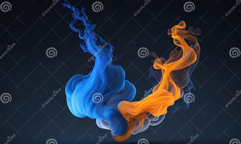 Floating Smoke Isolated on a Dark Background Stock Illustration ...