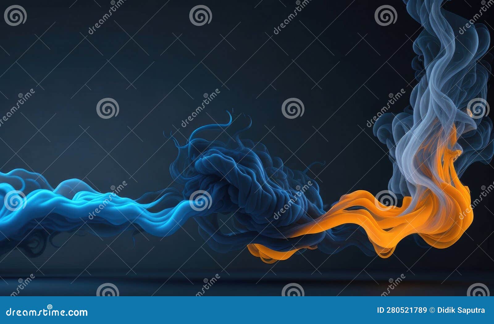 Floating Smoke Isolated on a Dark Background Stock Illustration ...