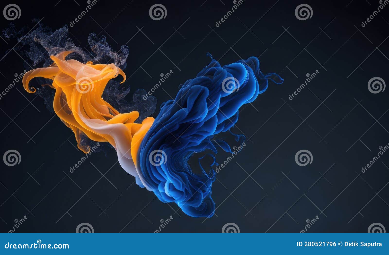 Floating Smoke Isolated on a Dark Background Stock Illustration ...