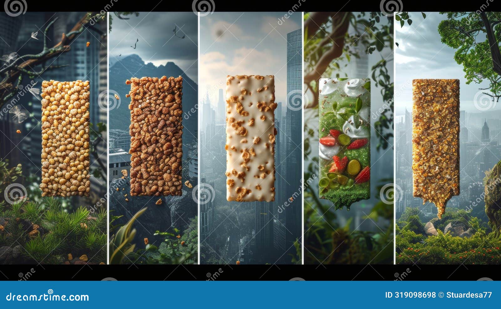 Floating Snack Bars in Enchanted Settings Stock Photo - Image of ...