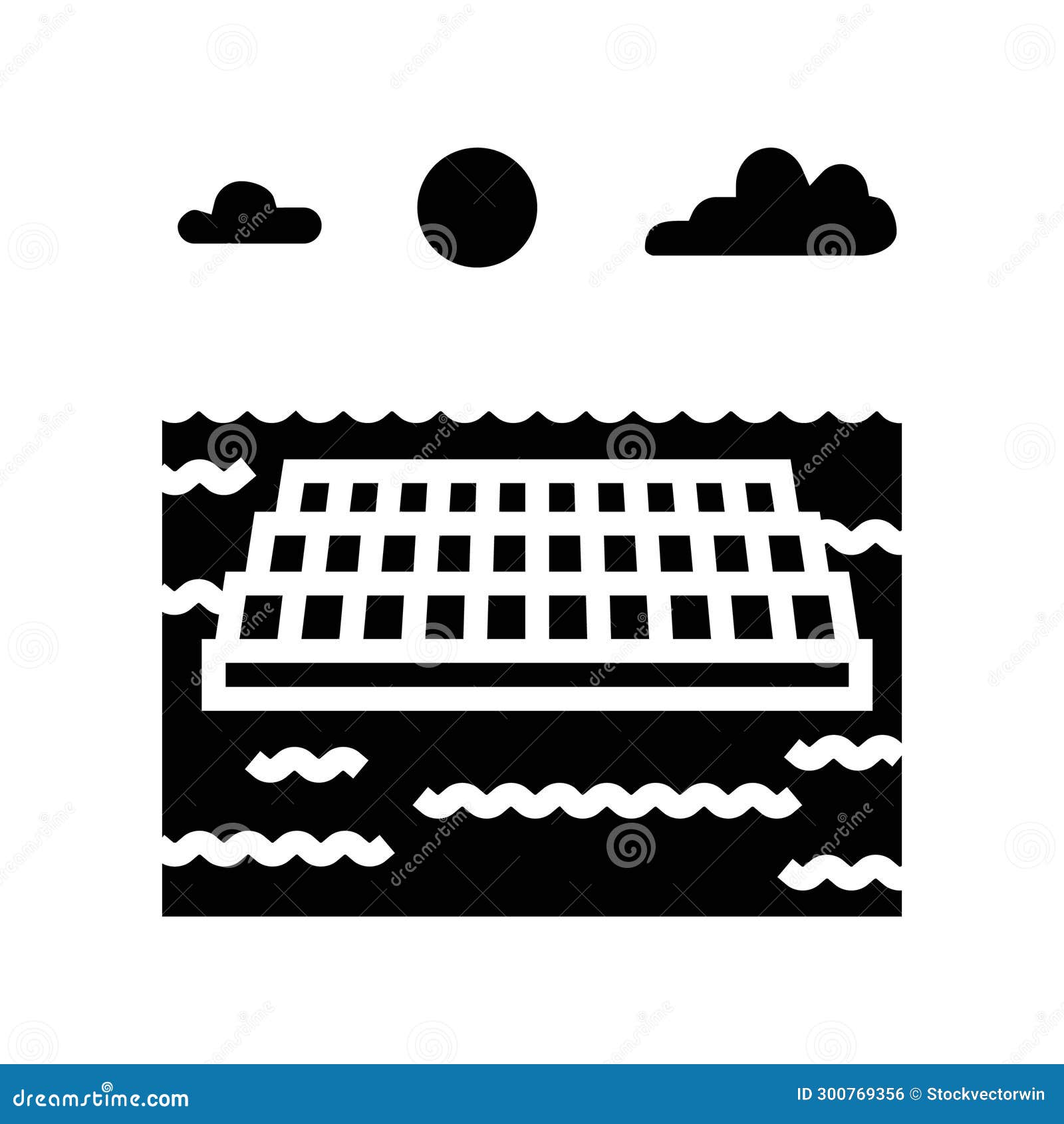 Floating Solar Panel Glyph Icon Vector Illustration Stock Illustration ...