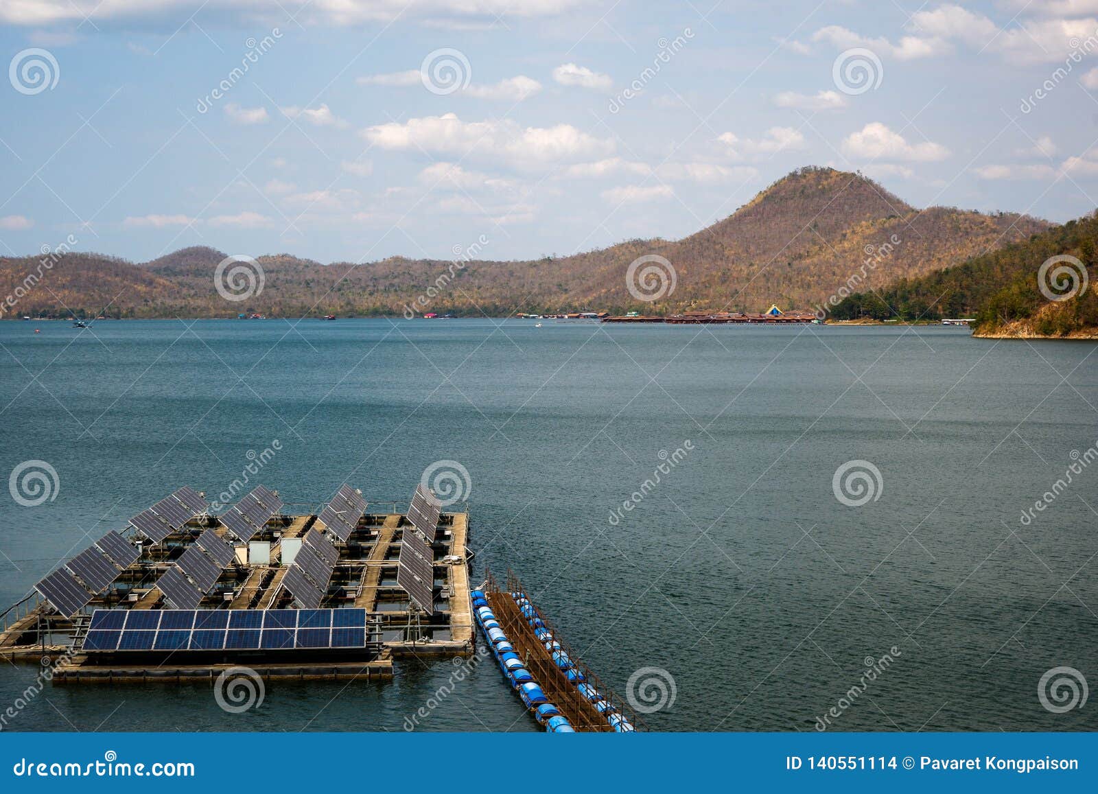 Floating Solar Panel in the Reservoir Stock Photo - Image of energy ...