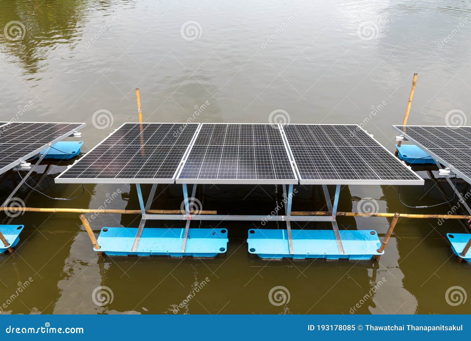 Floating Solar Panels or Solar Cell Platform on the Water Lake Pond for ...