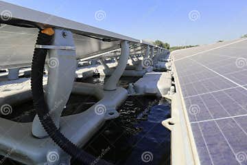 Floating Solar PV System Close Up View Stock Photo - Image of blue ...