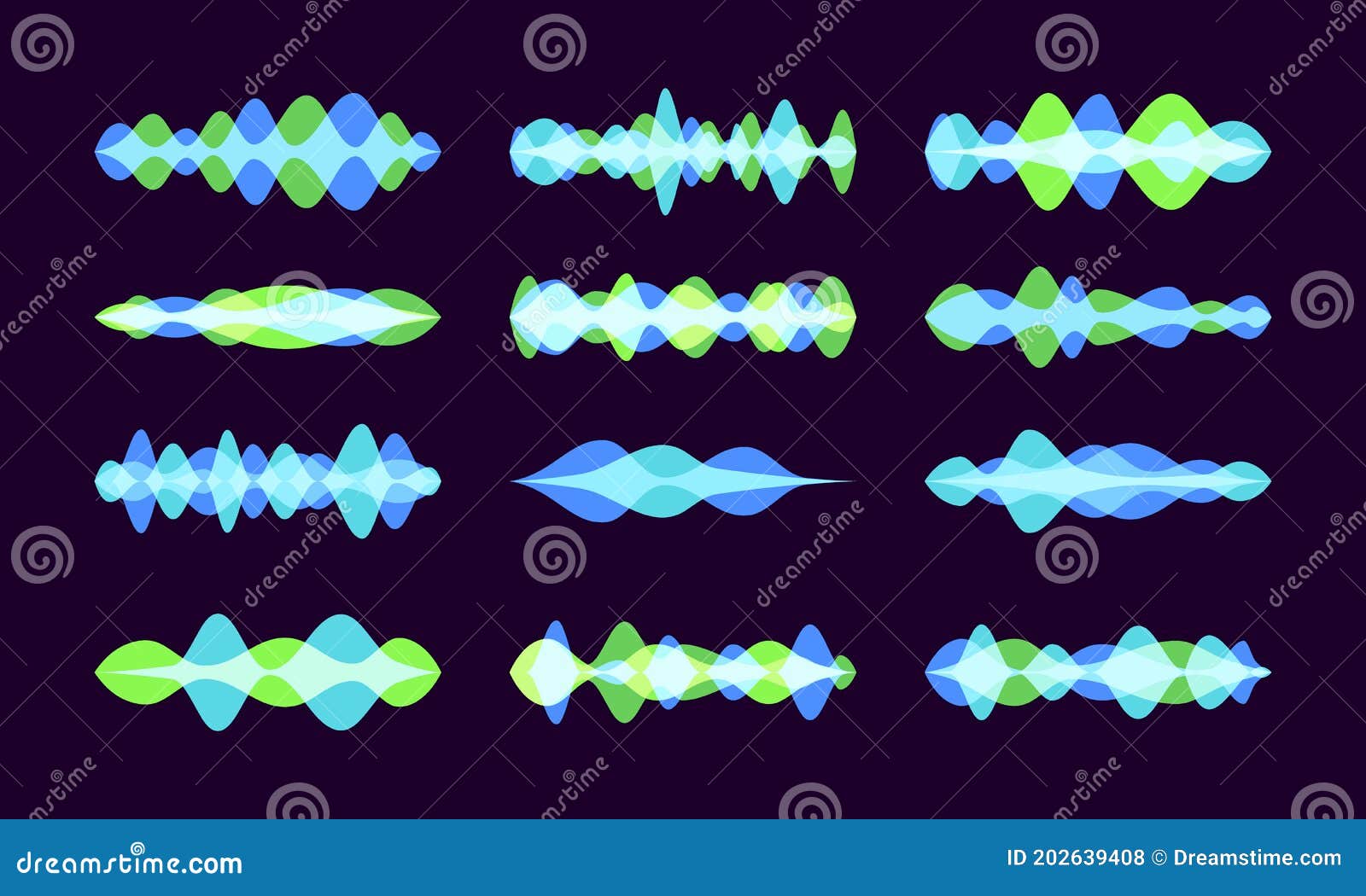 Floating sound wave. stock illustration. Illustration of radio - 202639408