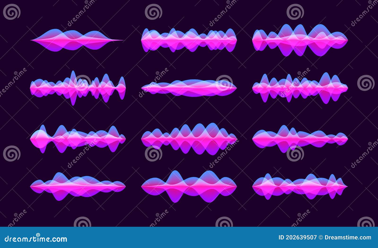 Floating sound wave. stock illustration. Illustration of design - 202639507