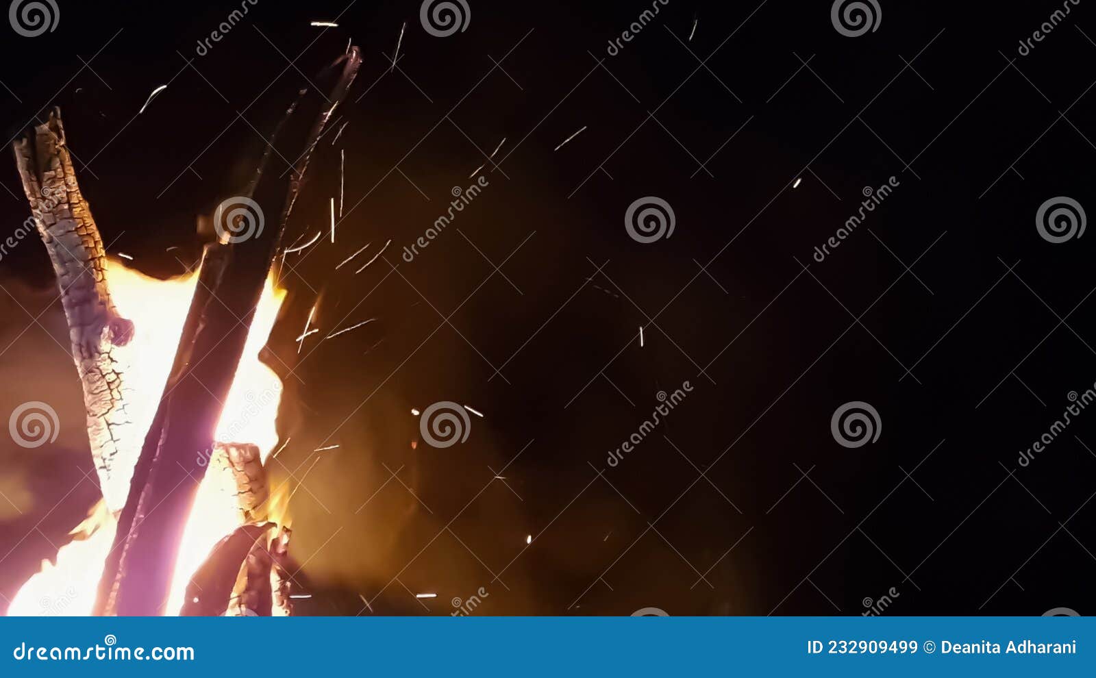 Floating Sparkly Ash from Bonfire Camp Stock Image - Image of fireworks ...