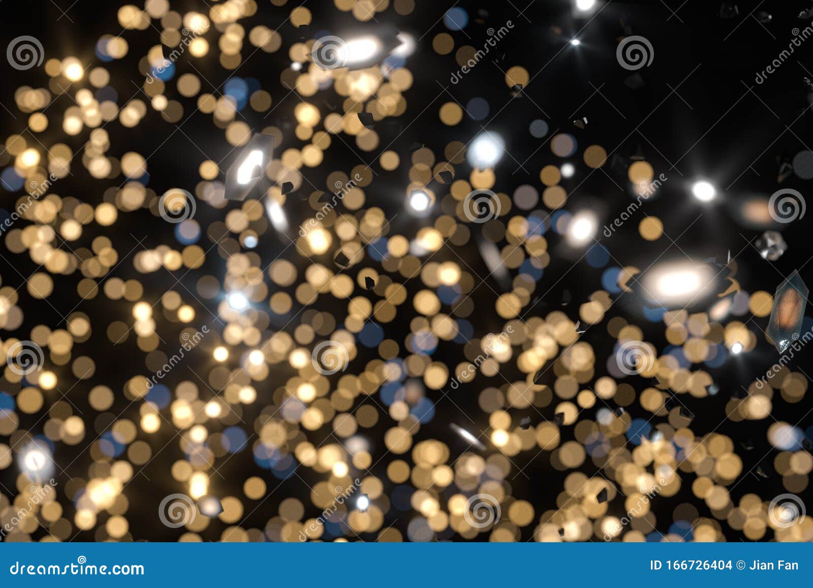 Floating Specks of Light on Black Background, 3d Rendering Stock ...