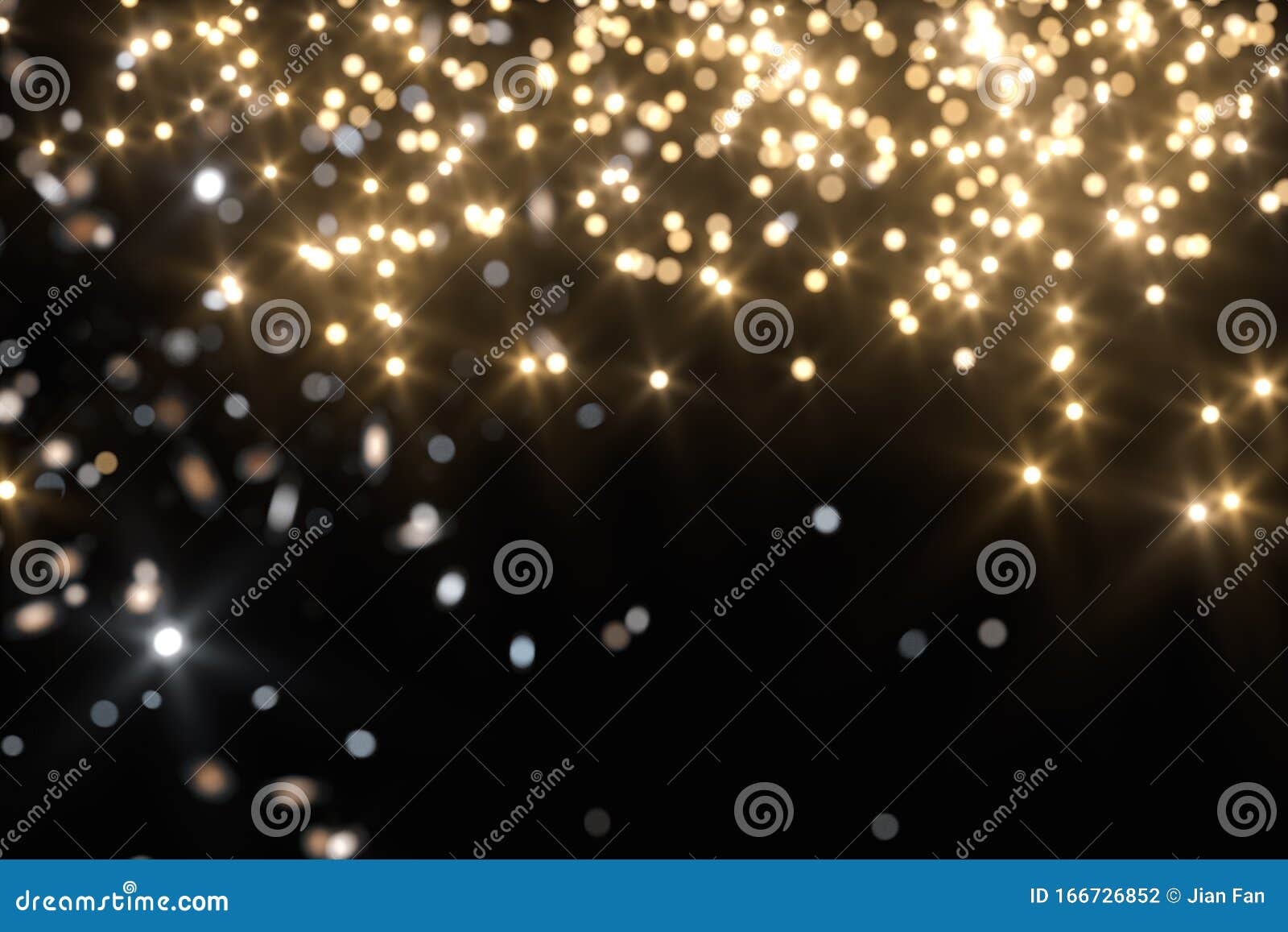 Floating Specks of Light on Black Background, 3d Rendering Stock ...