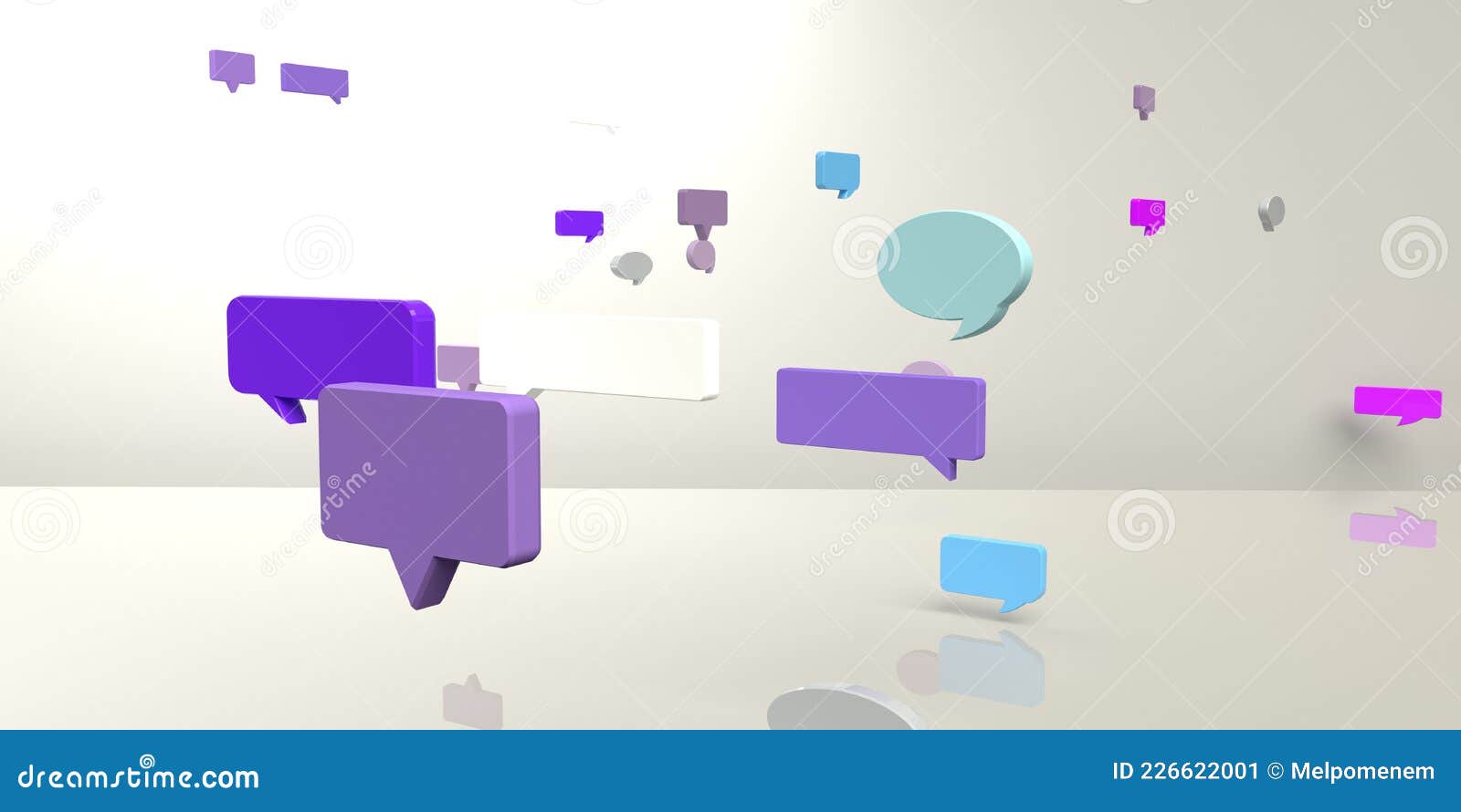 Floating Speech Bubbles - 3D Render Stock Illustration - Illustration ...