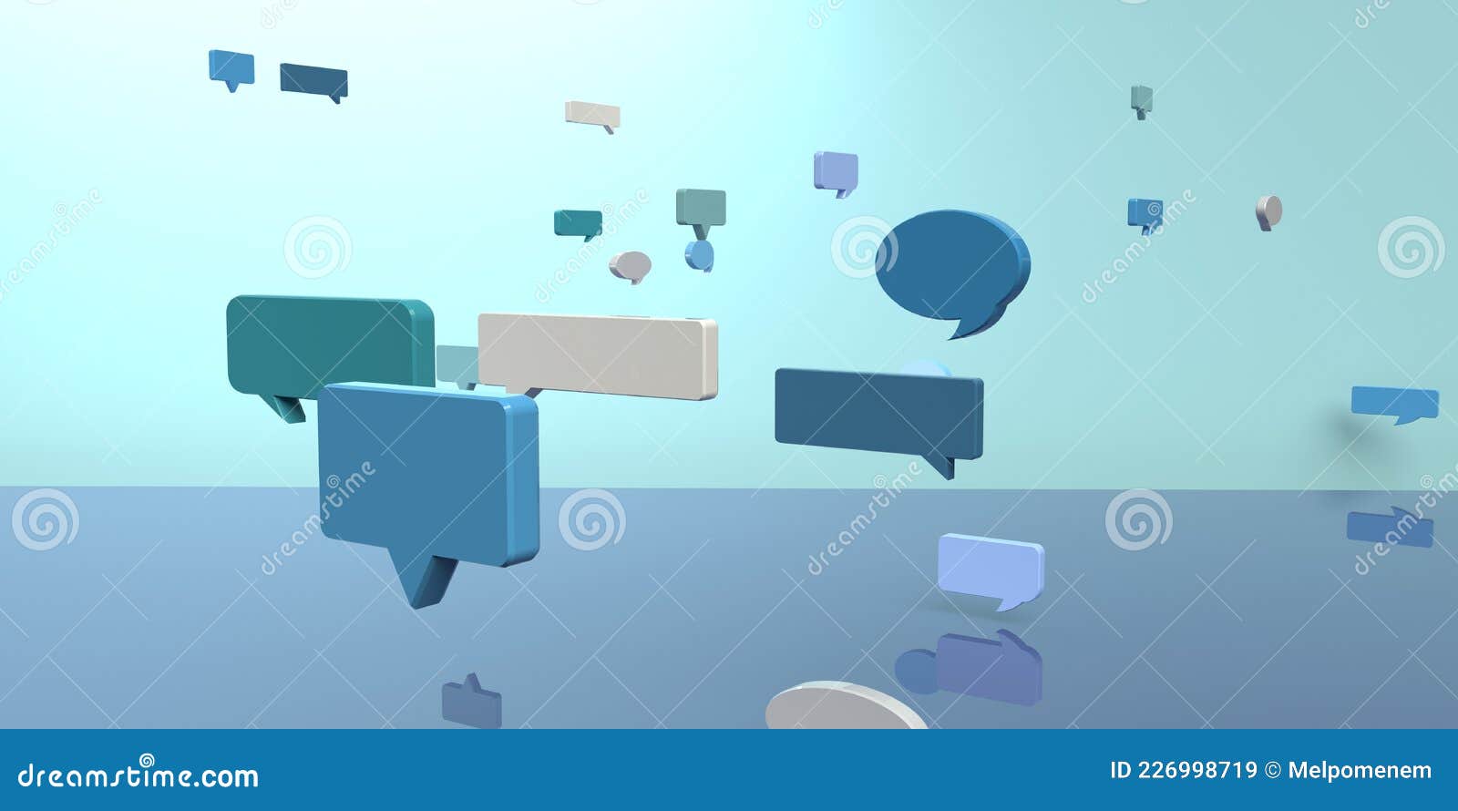 Floating Speech Bubbles - 3D Render Stock Illustration - Illustration of communication, opinion ...